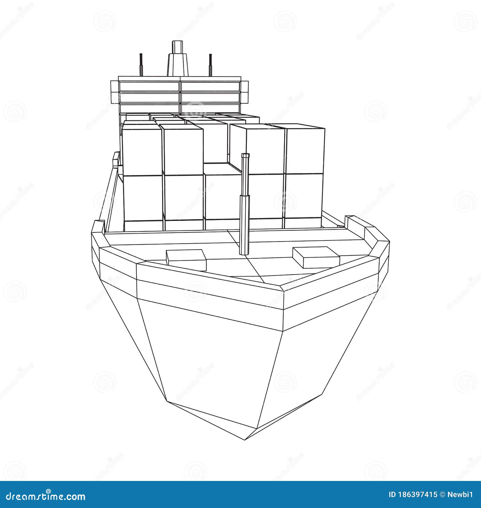 Heavy Dry Cargo Ship of Bulk Carrier Stock Vector - Illustration of ...