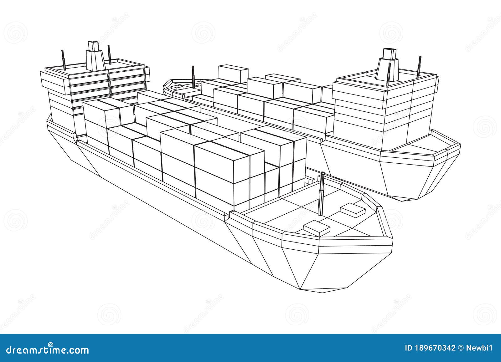 Heavy Dry Cargo Ship of Bulk Carrier Stock Vector - Illustration of ...