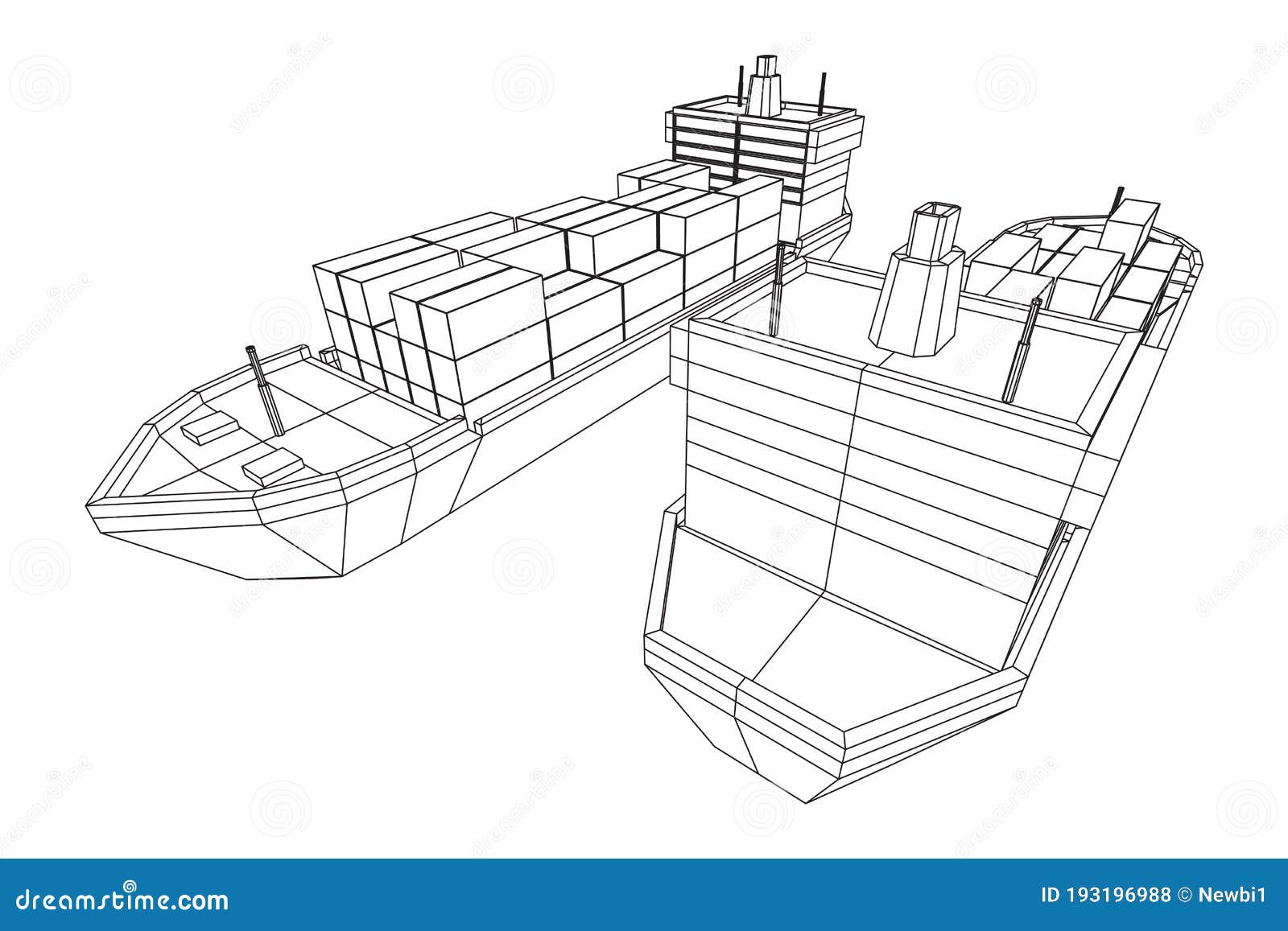 Heavy Dry Cargo Ship of Bulk Carrier Stock Vector - Illustration of ...
