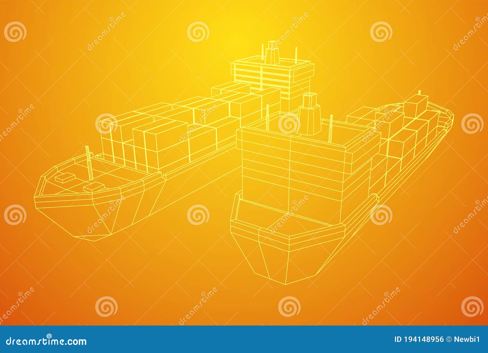 Heavy Dry Cargo Ship of Bulk Carrier Stock Vector - Illustration of ...