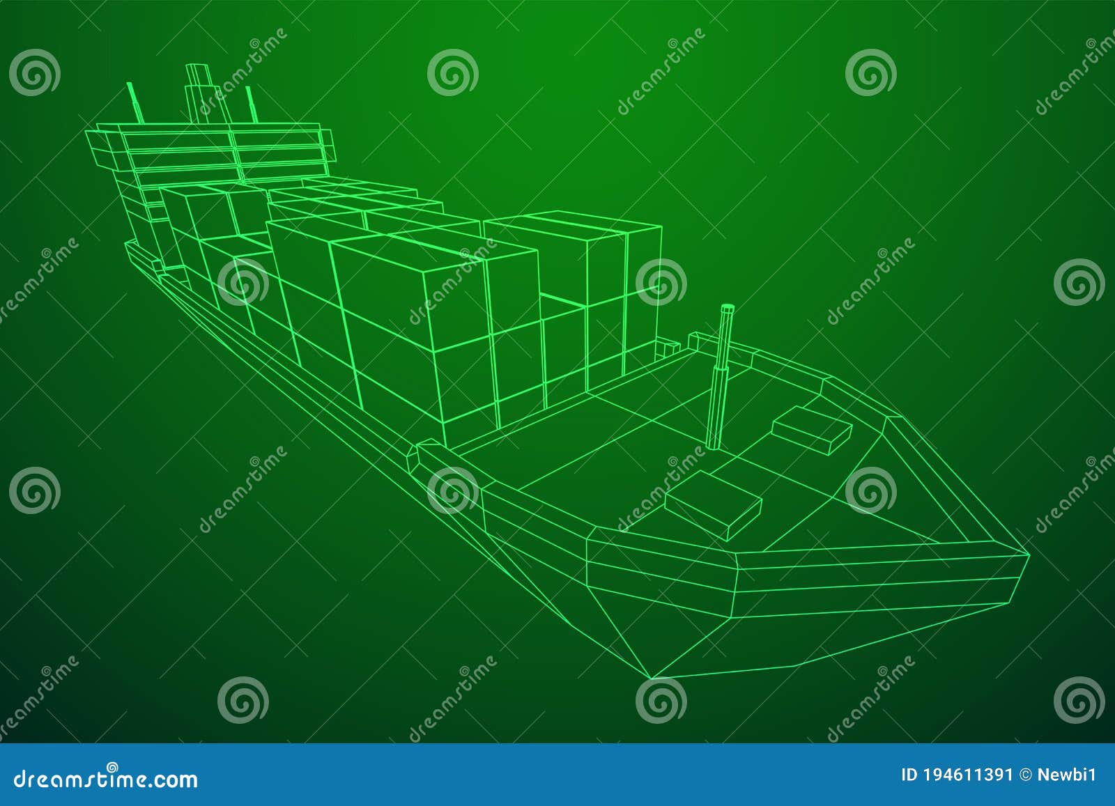 Heavy Dry Cargo Ship of Bulk Carrier Stock Illustration - Illustration ...
