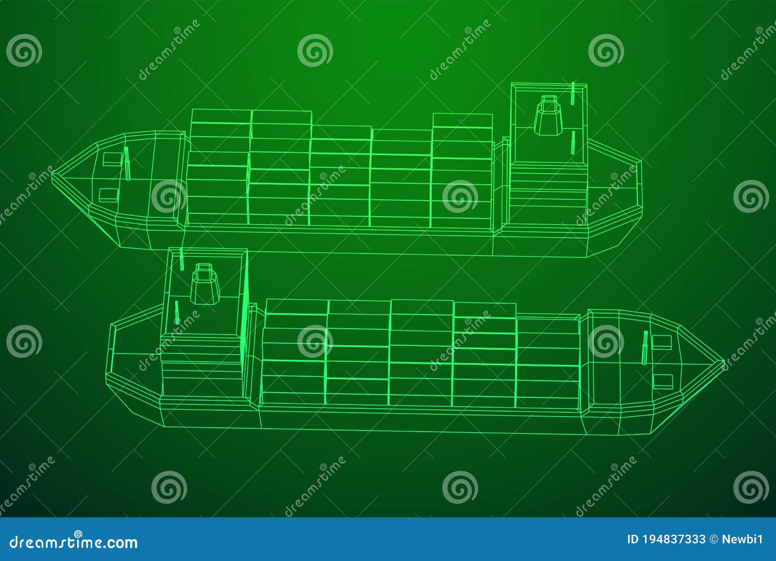 Heavy Dry Cargo Ship of Bulk Carrier Stock Illustration - Illustration ...