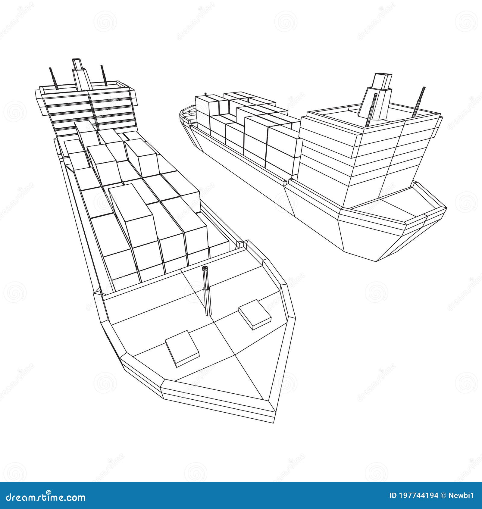 Heavy Dry Cargo Ship of Bulk Carrier Stock Vector - Illustration of ...