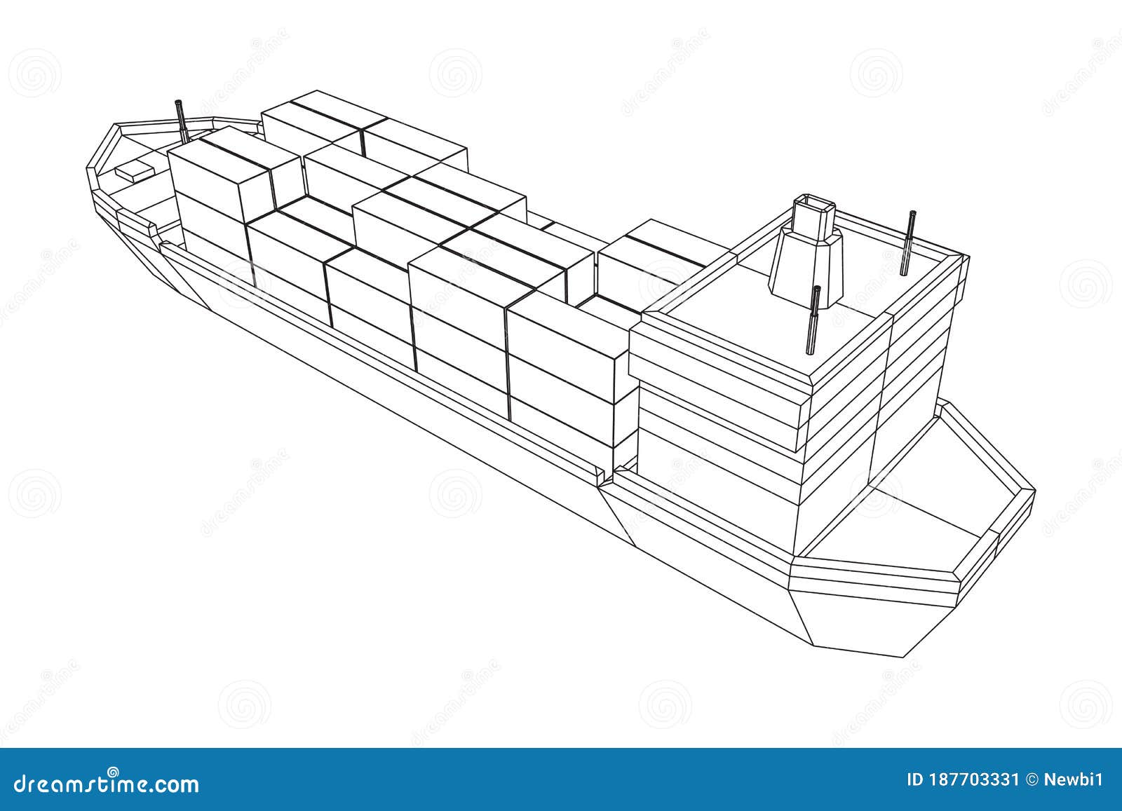 Heavy Dry Cargo Ship of Bulk Carrier Stock Vector - Illustration of ...