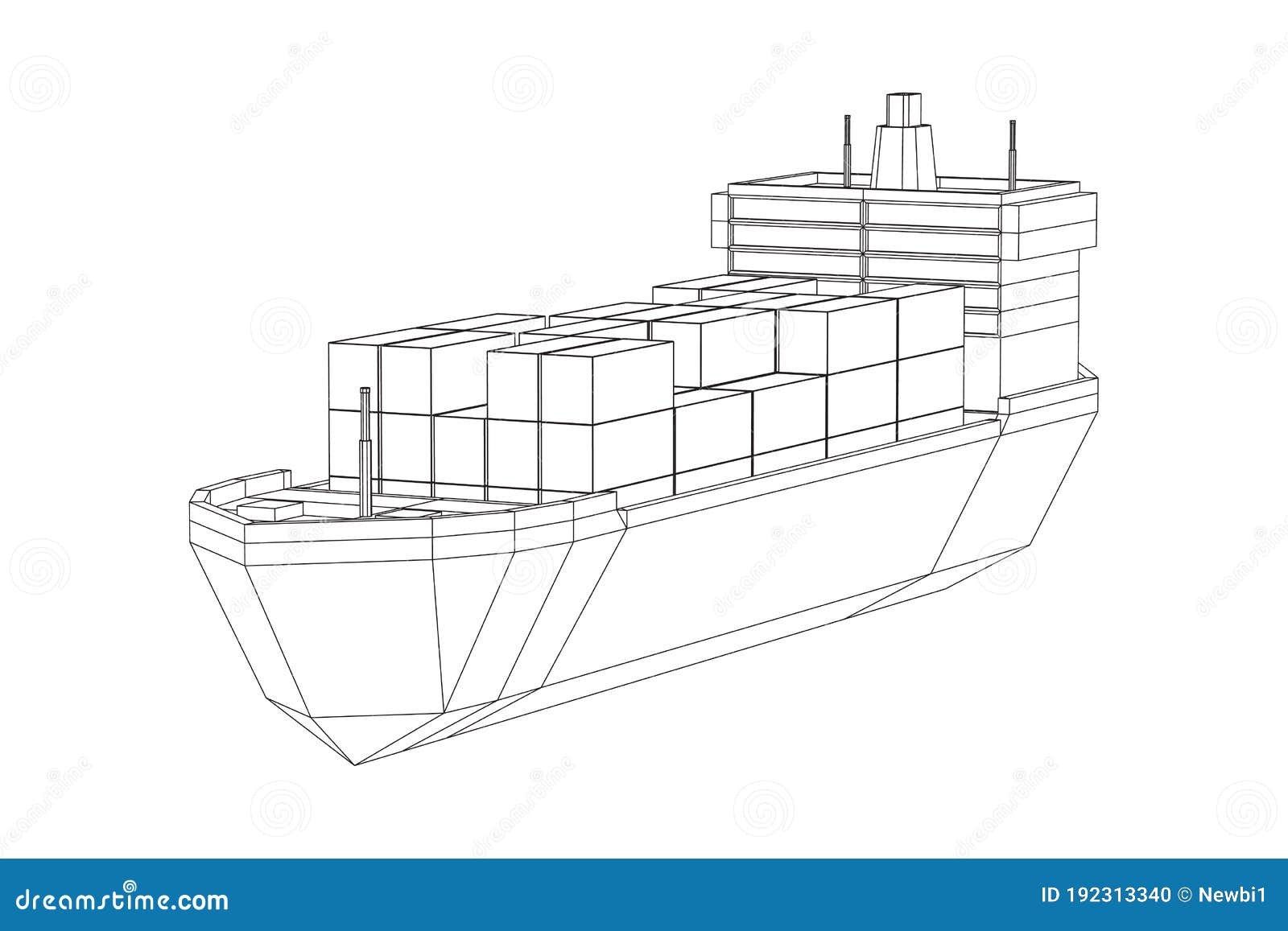 Heavy Dry Cargo Ship of Bulk Carrier Stock Vector - Illustration of ...
