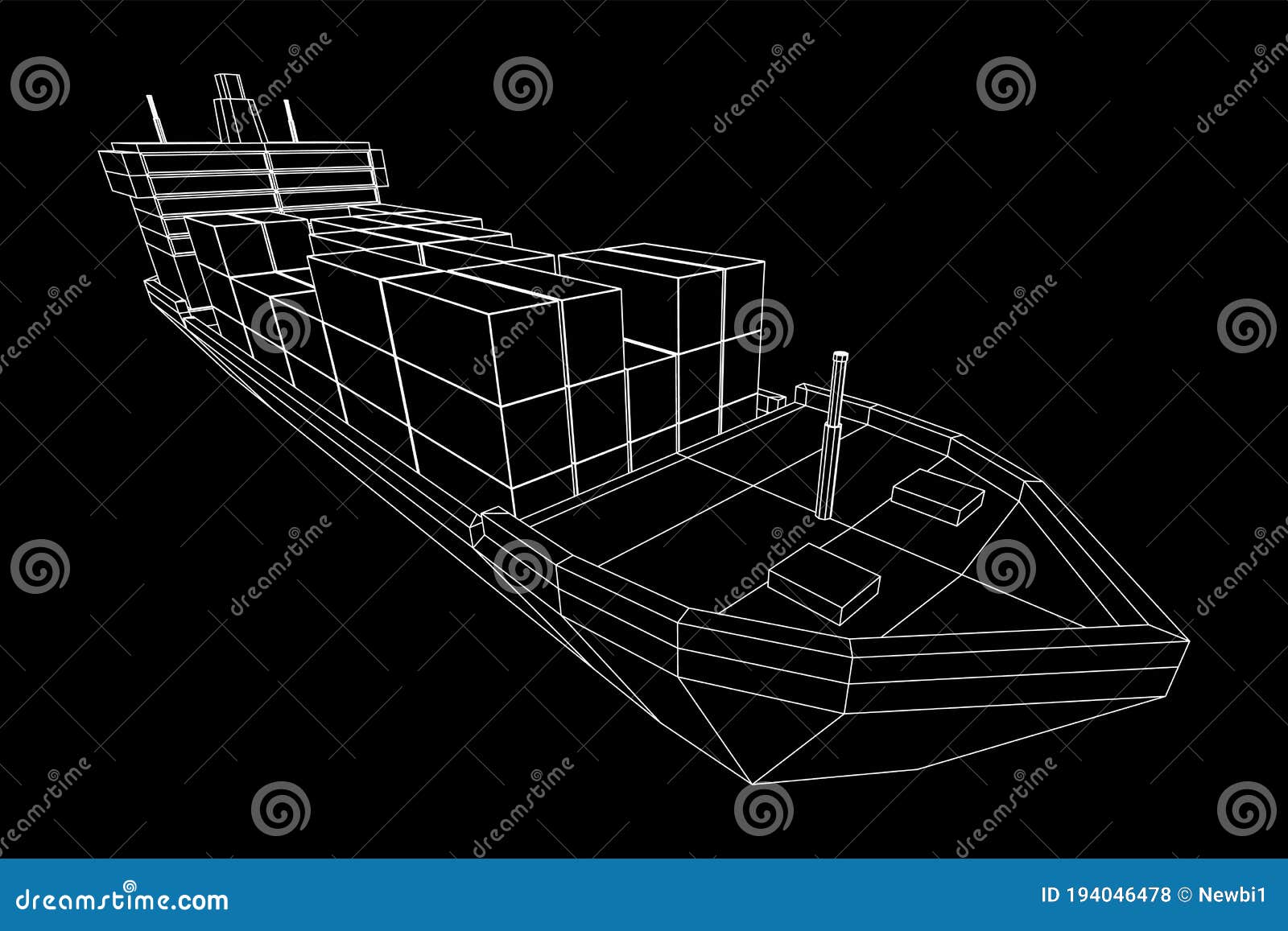 Heavy Dry Cargo Ship of Bulk Carrier Stock Vector - Illustration of ...