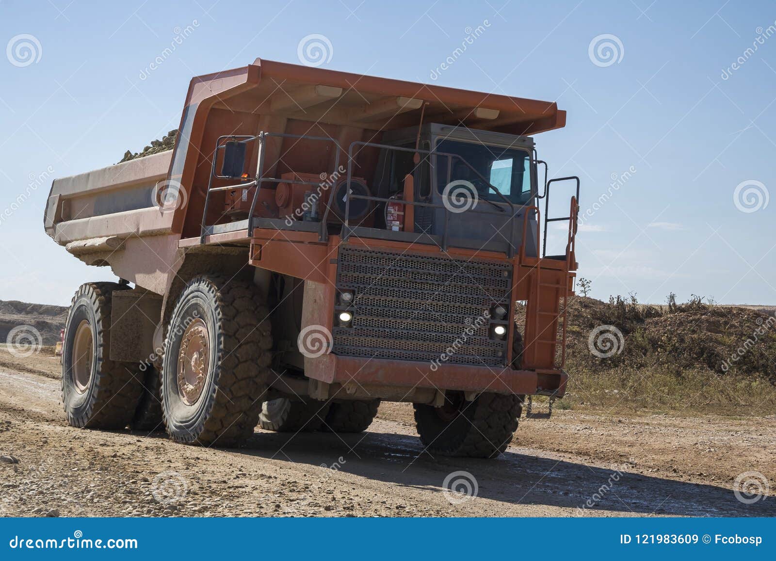 Heavy Dumper Truck Working on a Construction Site Stock Image - Image ...