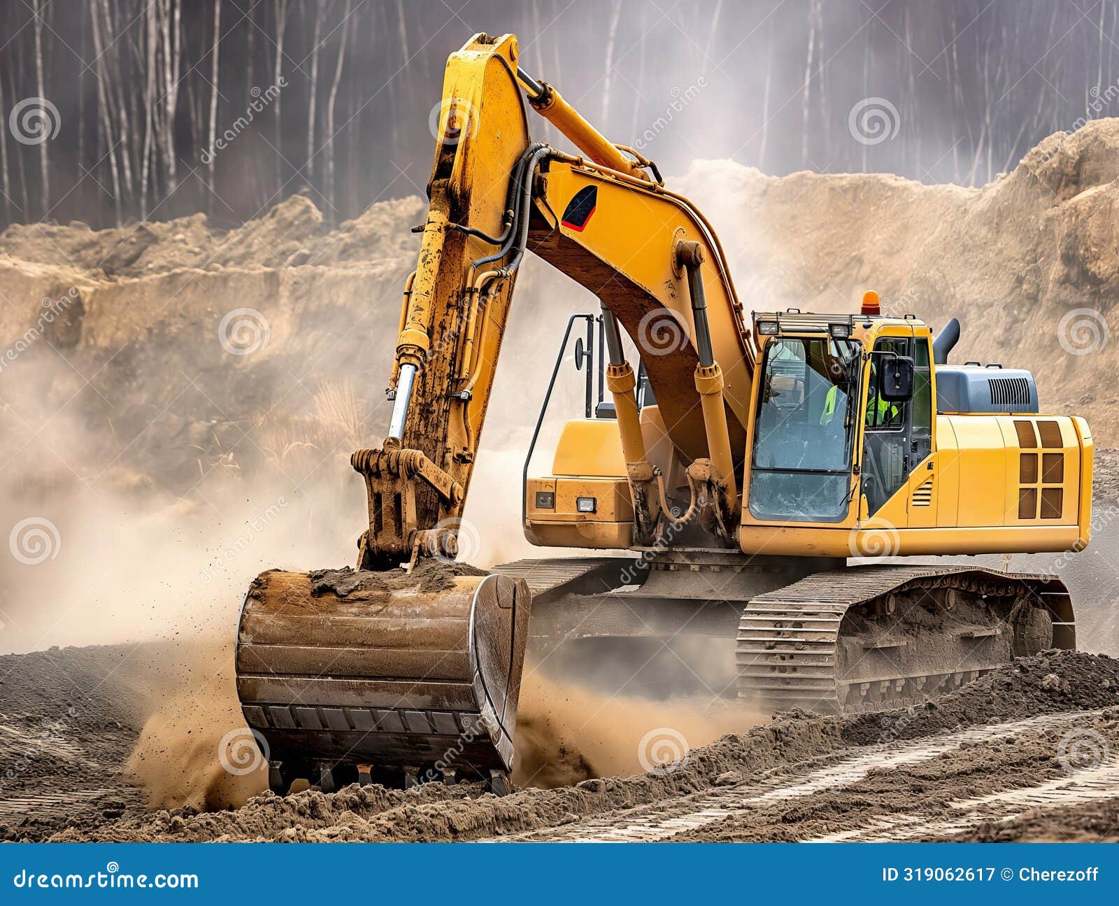 Heavy Duty Excavator at Work Stock Image - Image of construction ...