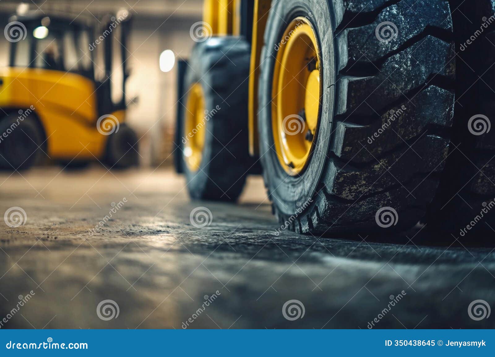 Heavy-duty Forklift Tires are Prominently Displayed in a Warehouse ...