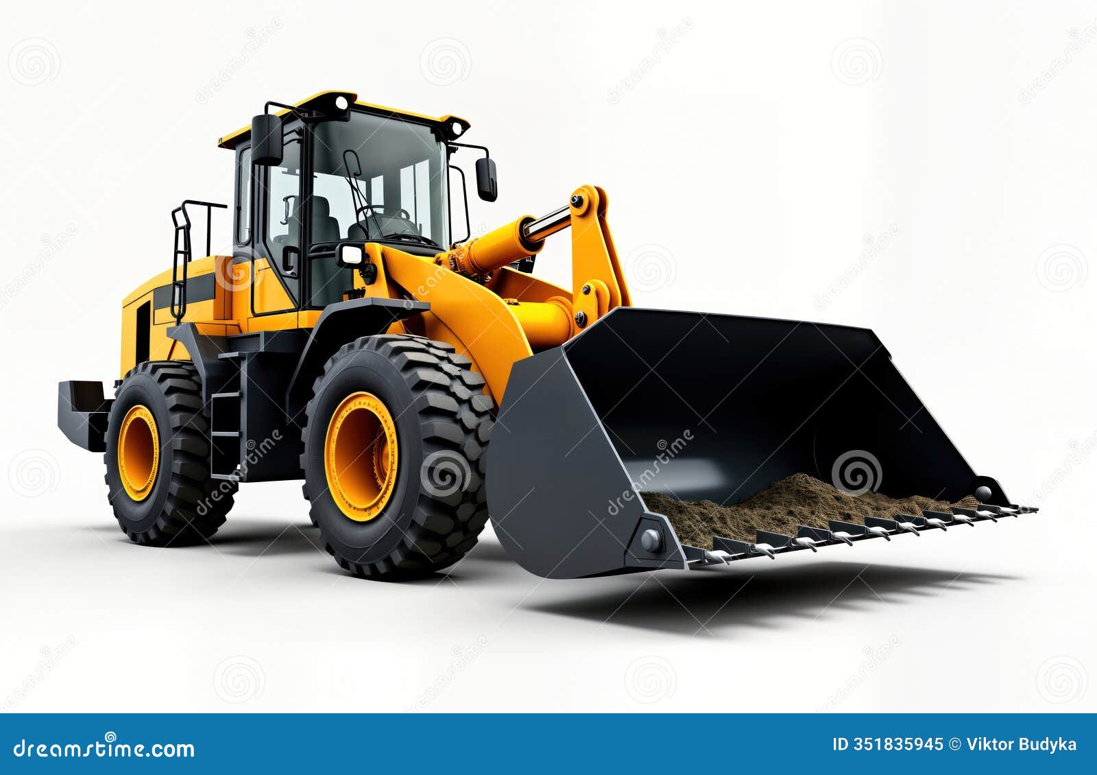 Heavy Duty Front Loader Machine Isolated on White Background ...