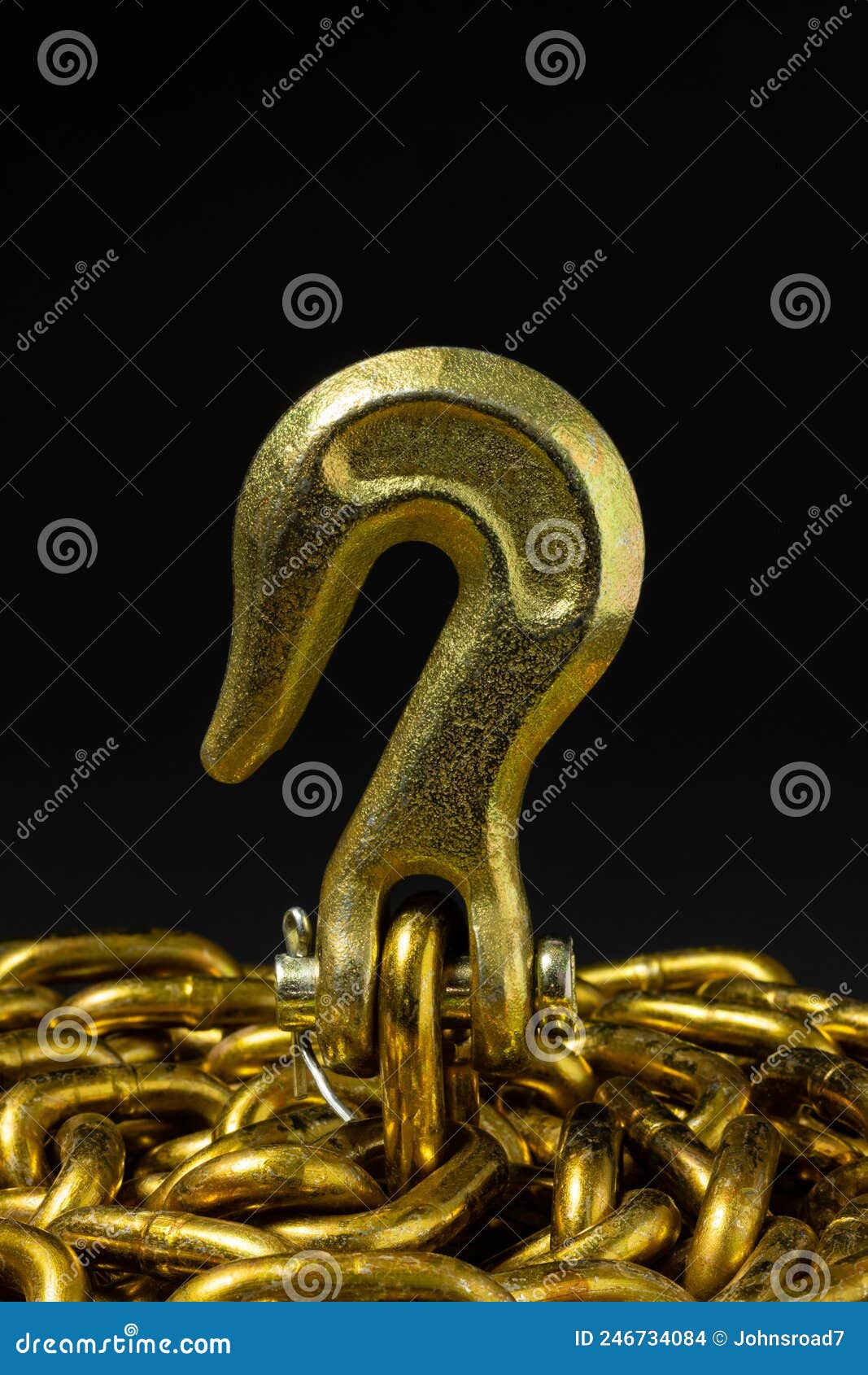Heavy Duty Hook and Chain stock photo. Image of coiled - 246734084