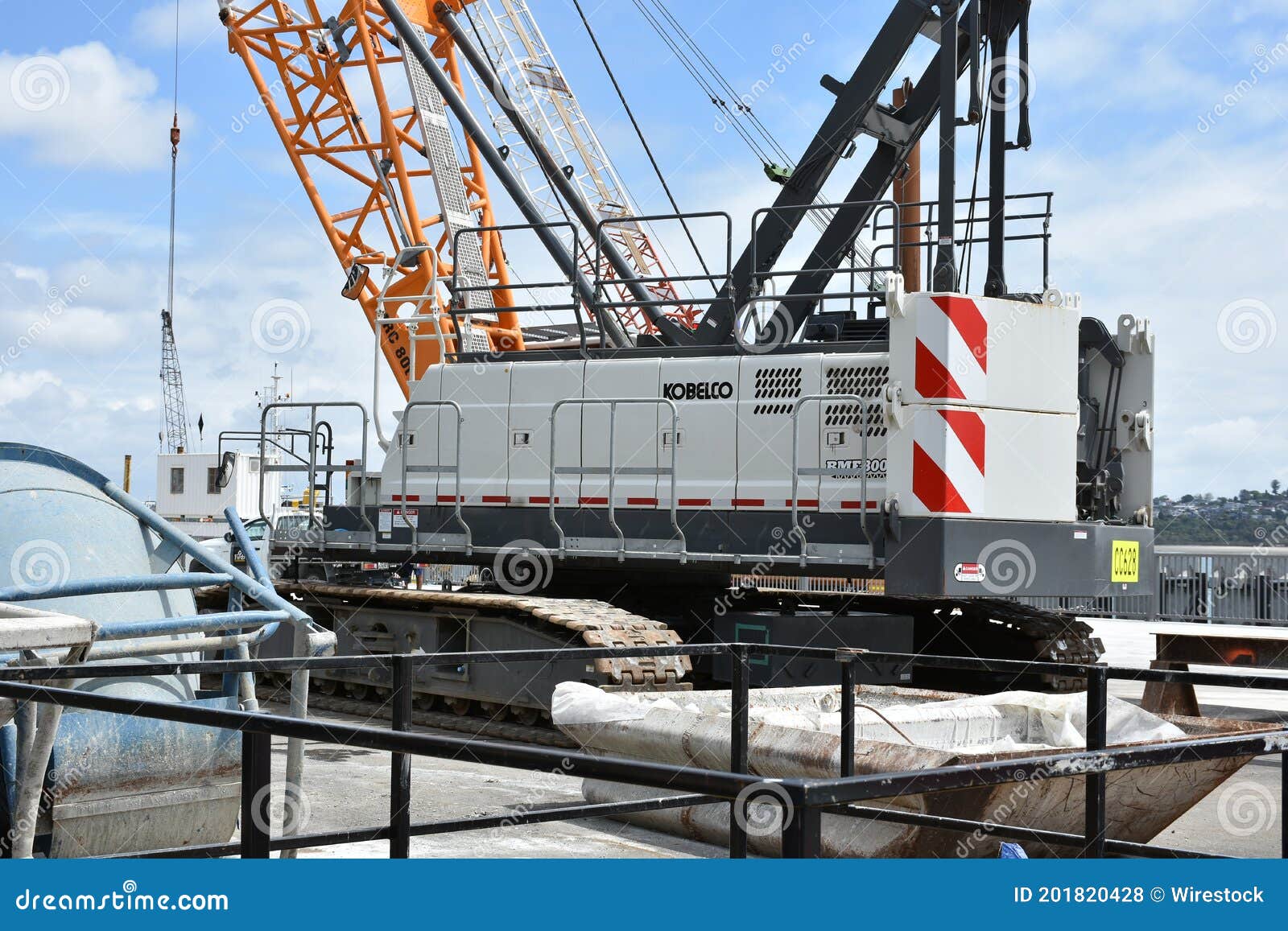 Lattice Boom Crane At Construction Site Editorial Photo | CartoonDealer ...