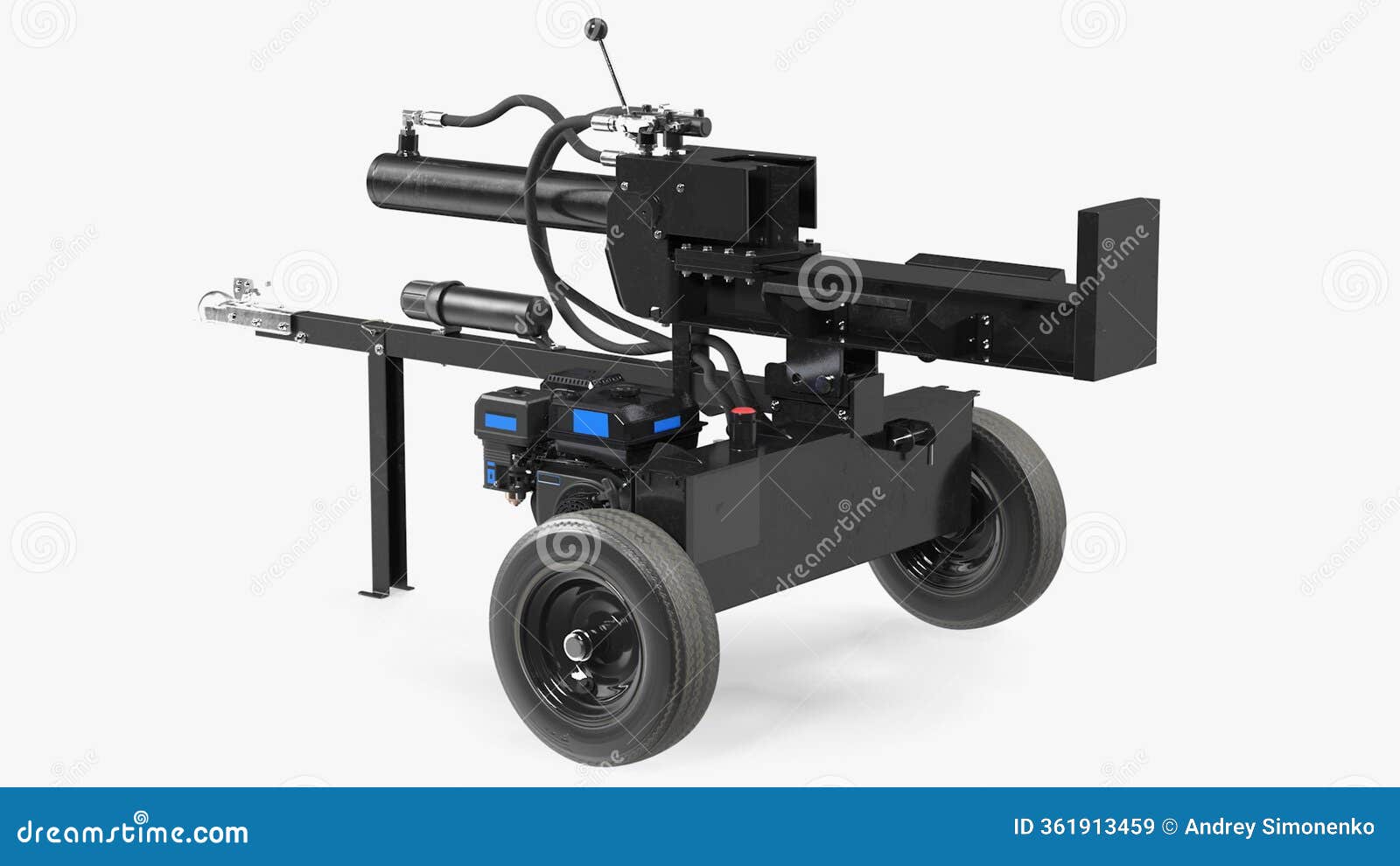 Heavy Duty Log Splitter with Hydraulic System Wheels Stock Image ...