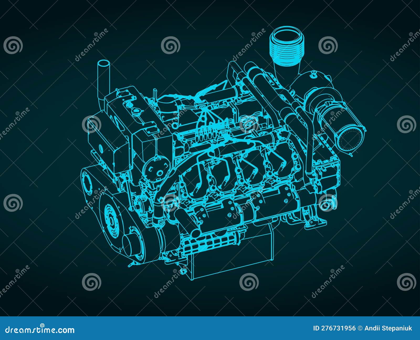 Diesel Engine Cutaway Drawings Cartoon Vector | CartoonDealer.com ...