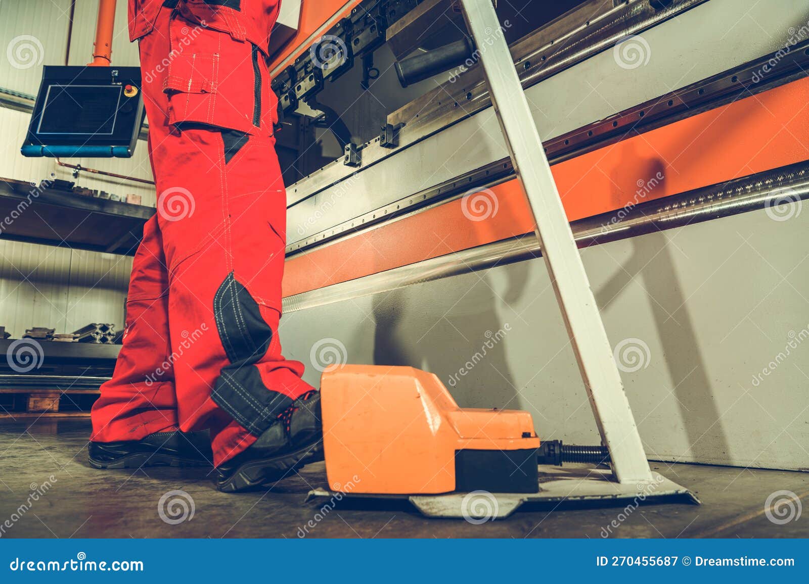 Heavy Duty Metal Folding Machine Operator Stock Image - Image of ...