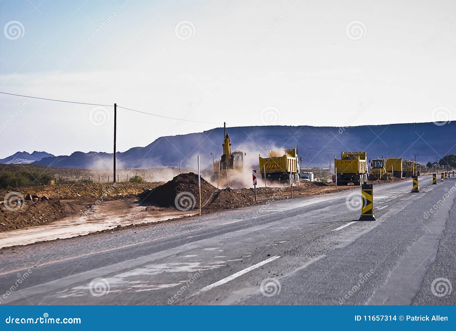 Heavy Duty Road Construction in Progress Stock Photo - Image of plant ...