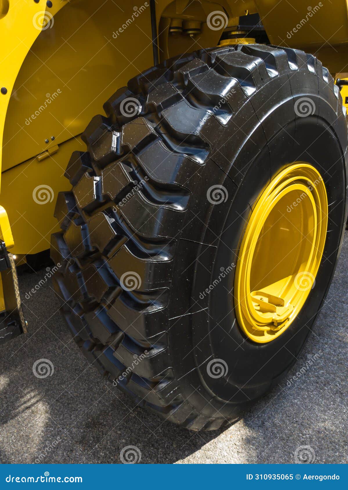 Heavy Duty Tire on a Earth Moving Machine Stock Image - Image of ...
