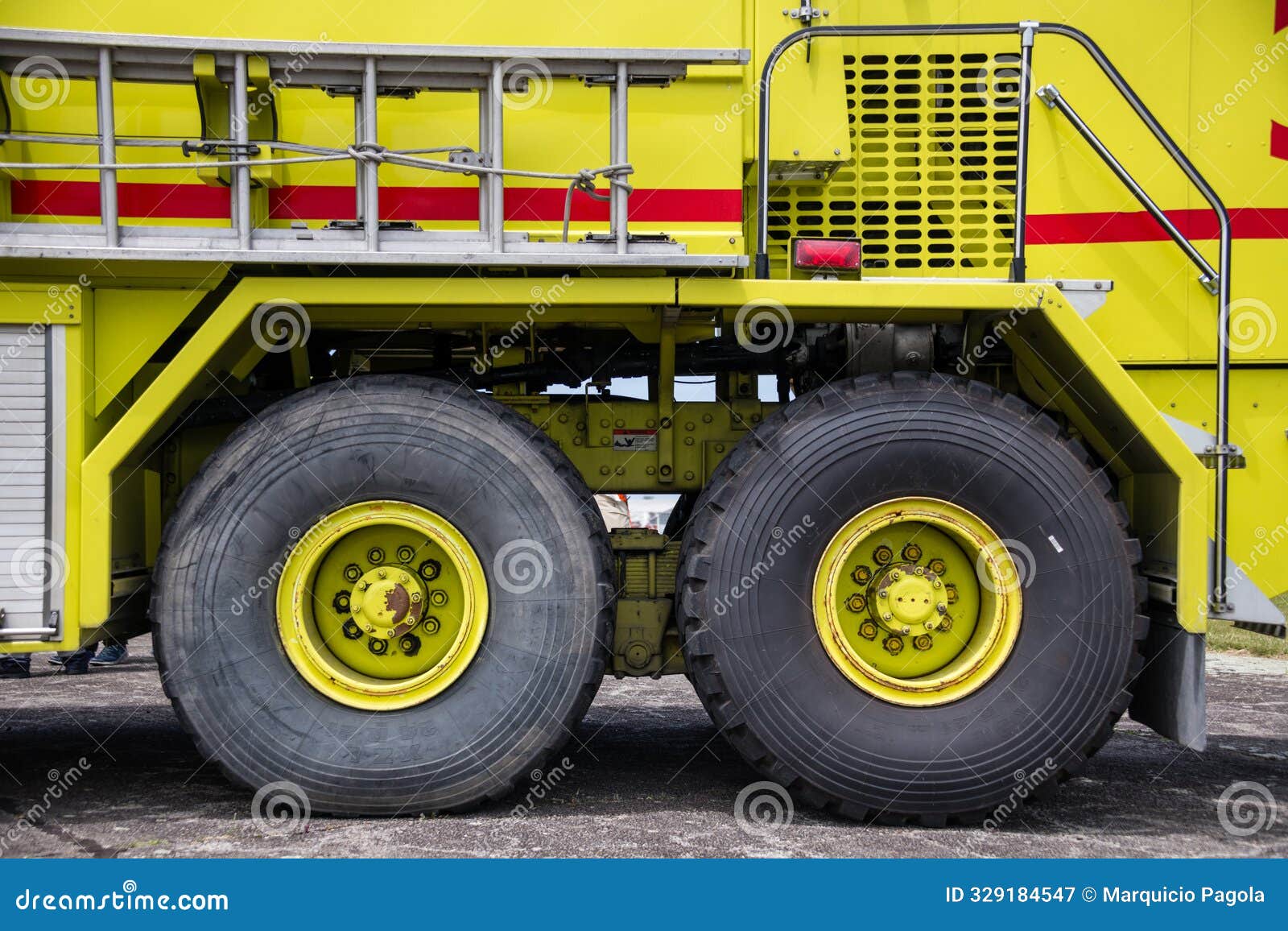 Heavy-duty Tires on a Massive Industrial Vehicle at a Construction Site ...