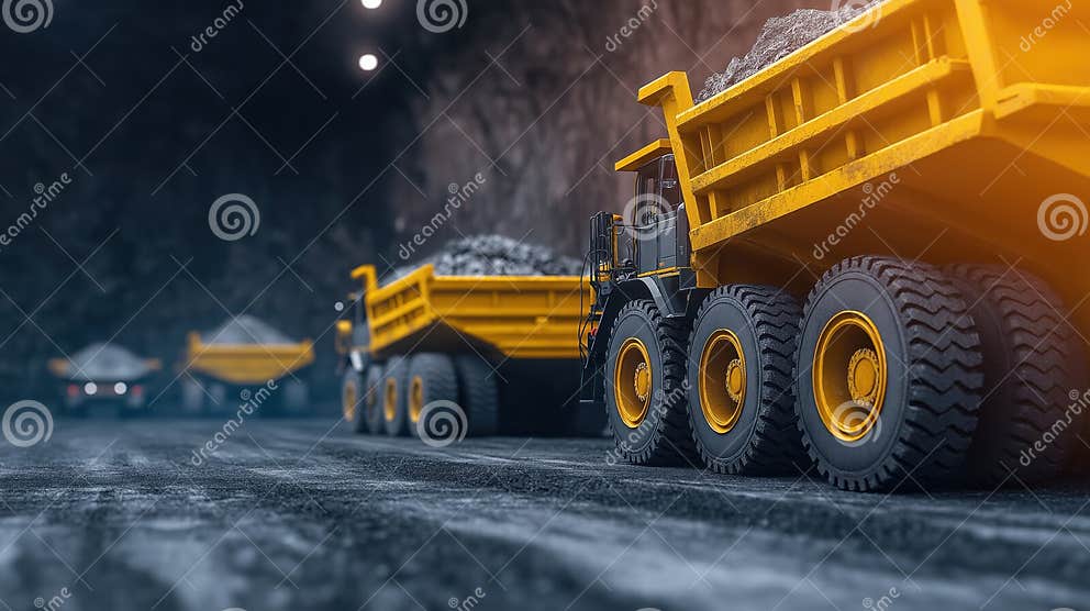 Heavy Duty Vehicles in Raw Material Extraction Process Stock Image ...