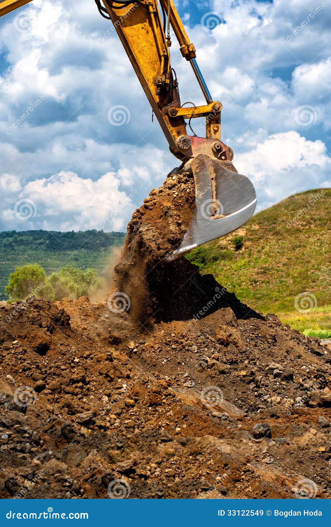Heavy Duty Vehicule Scoop Working with Soil Stock Image - Image of ...