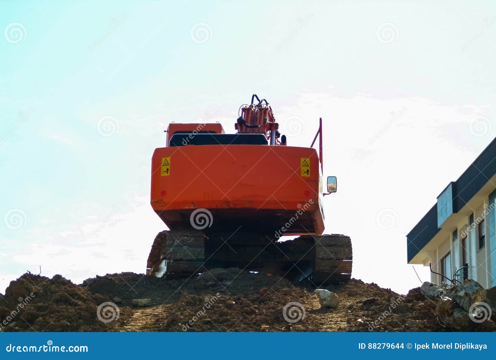 Heavy Earth Mover, Excavator Loader Machine during Earthmoving W Stock ...