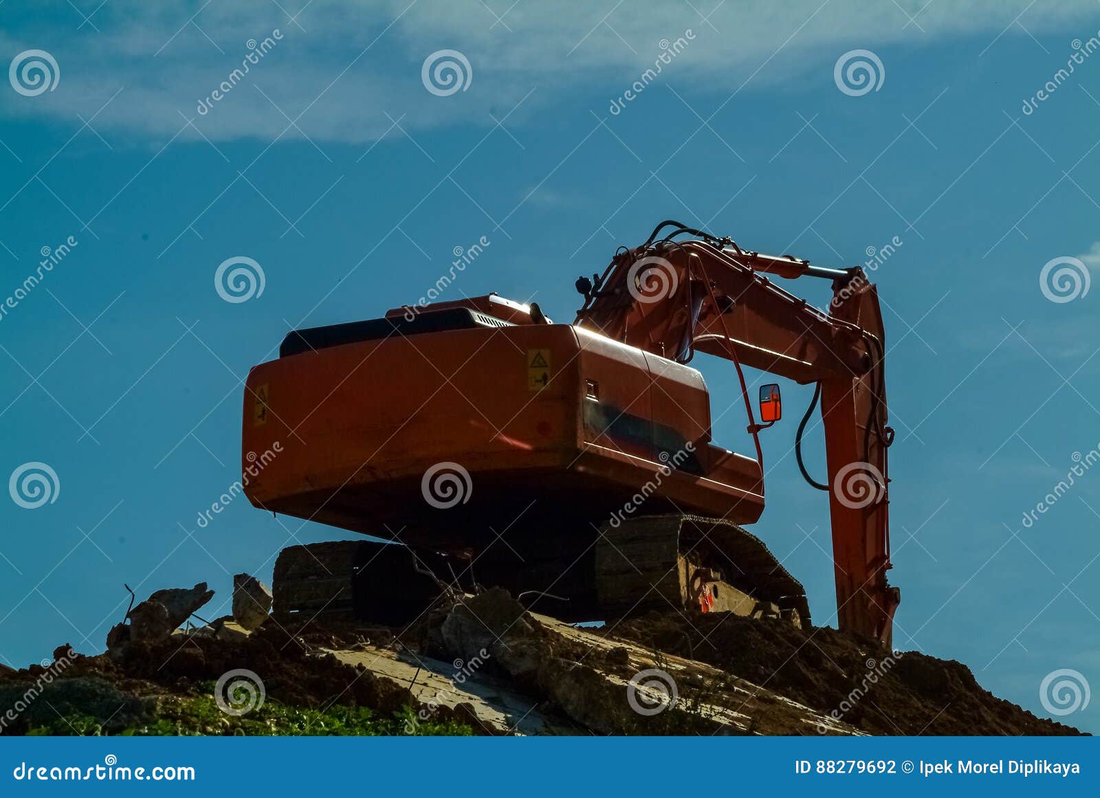 Heavy Earth Mover, Excavator Loader Machine during Earthmoving W Stock ...