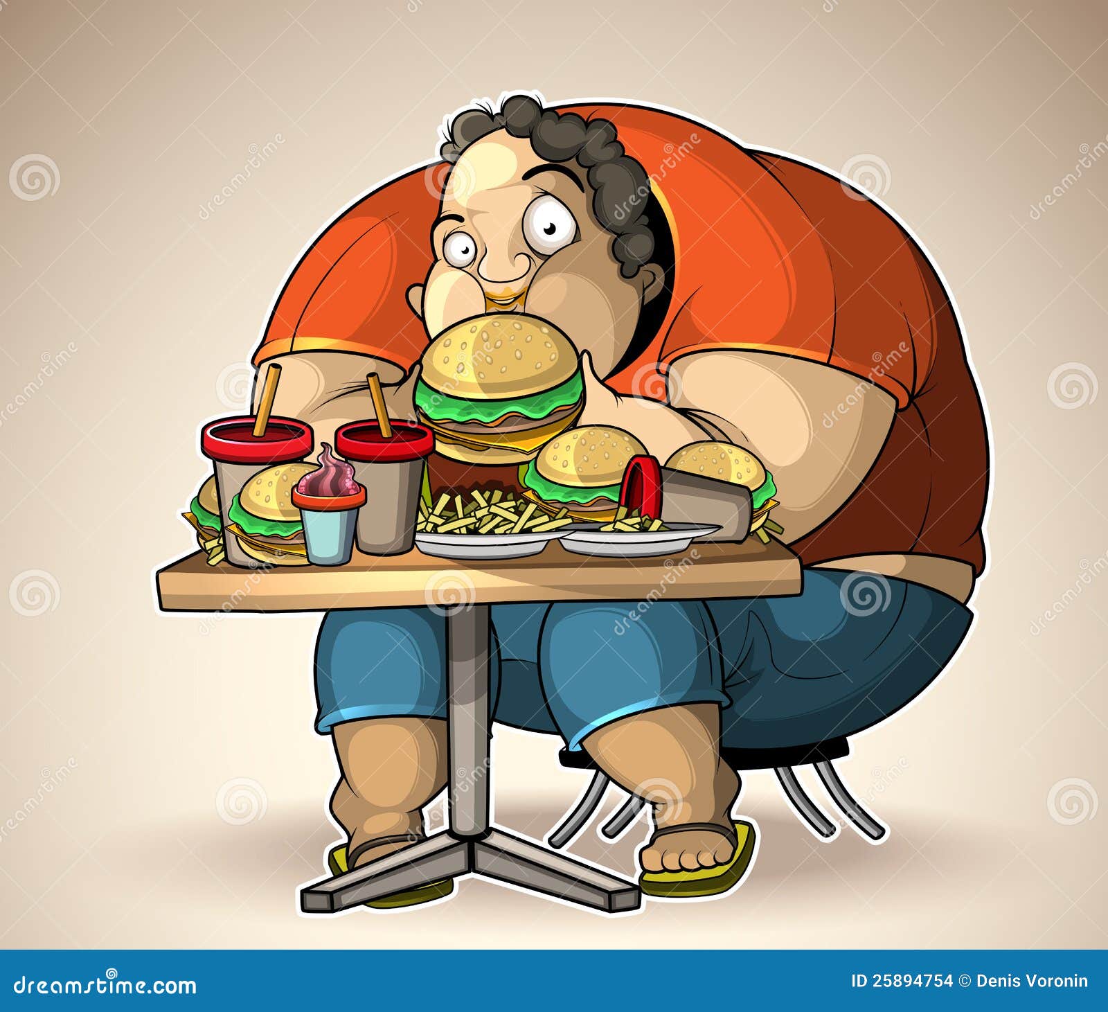 Heavy eater stock vector. Illustration of morbid, humor - 25894754