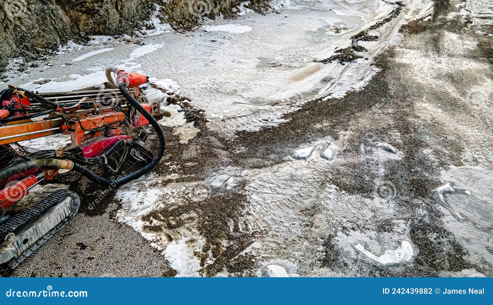 Heavy Equipment Broken Down at Gravel Pit Stock Photo - Image of cold ...
