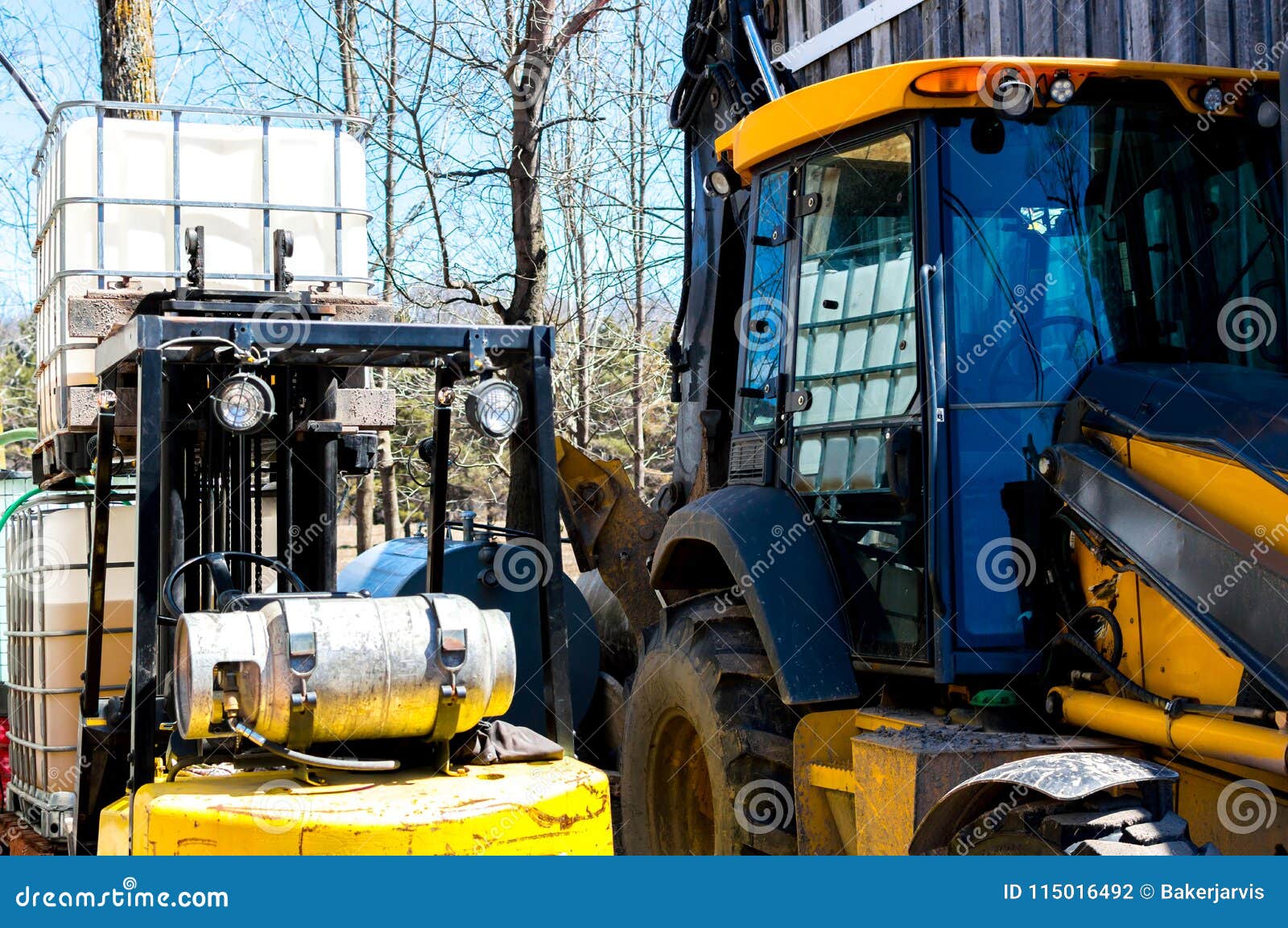 Heavy Equipment Container Lifter At The Port In The Evening Editorial ...