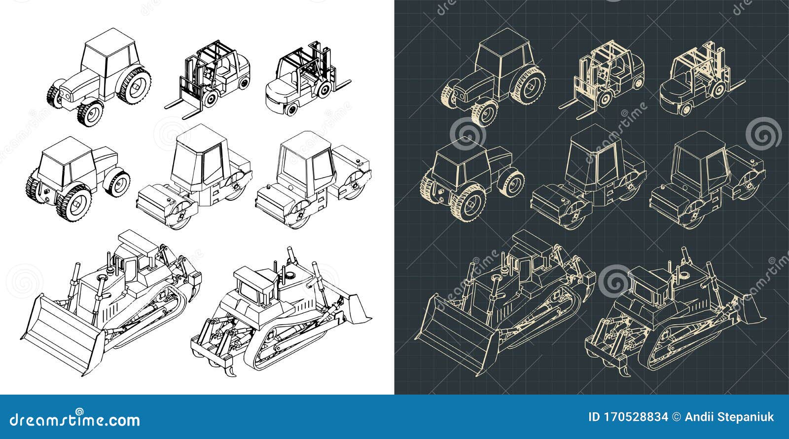 Heavy Equipment Set stock vector. Illustration of heavy - 170528834
