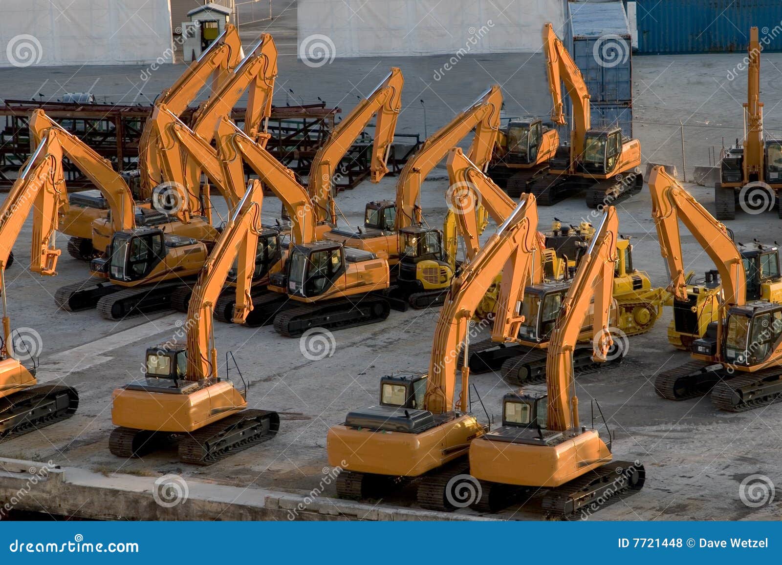 Heavy Equipment Sitting on Loading Docks Stock Photo - Image of machine ...