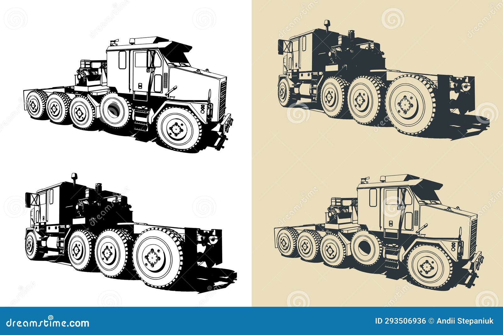 Heavy Equipment Transporter Illustrations Stock Vector - Illustration ...