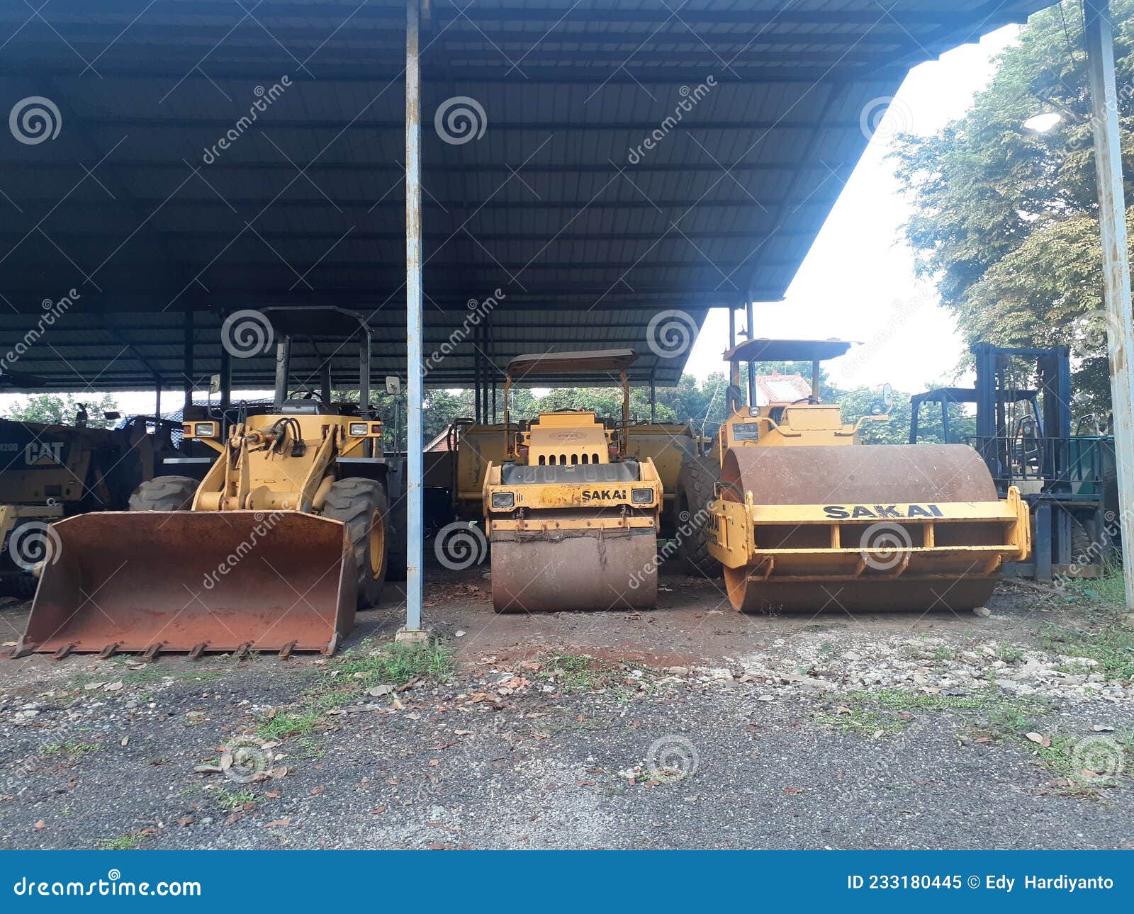 Heavy Equipment Vehicles Warehouse Editorial Image - Image of ...