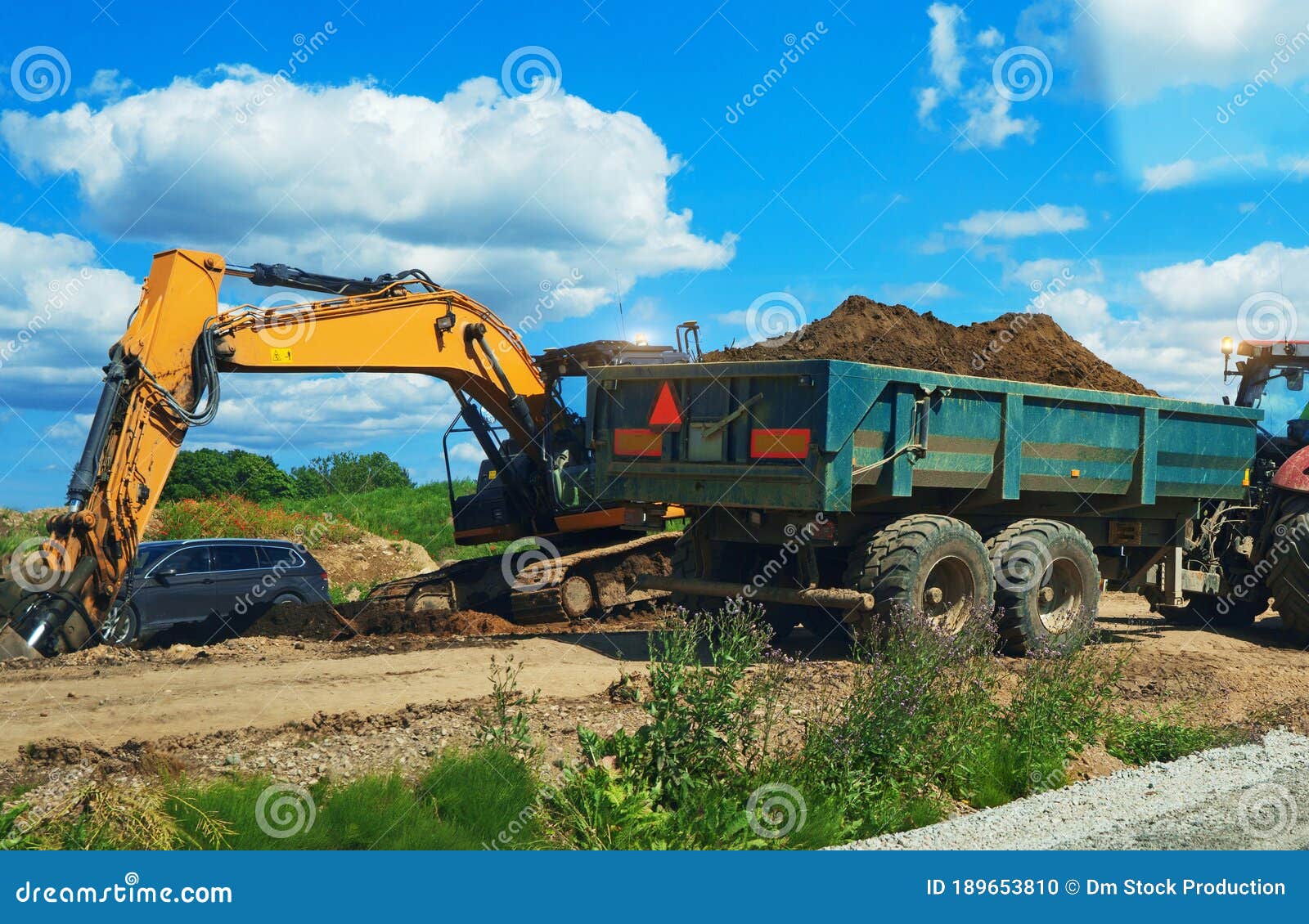 Road reconstruction stock photo. Image of heavy, street - 189653810