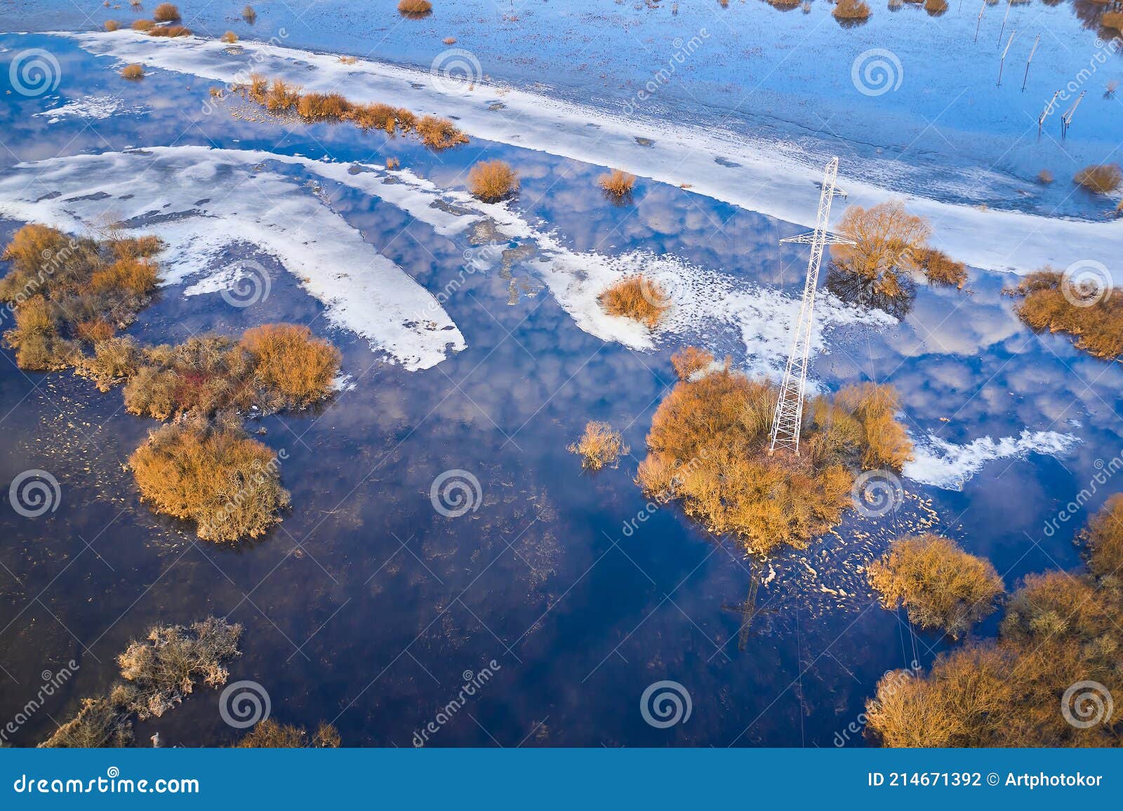 Heavy Floods Flooded Roads and Fields in Spring Stock Photo - Image of ...