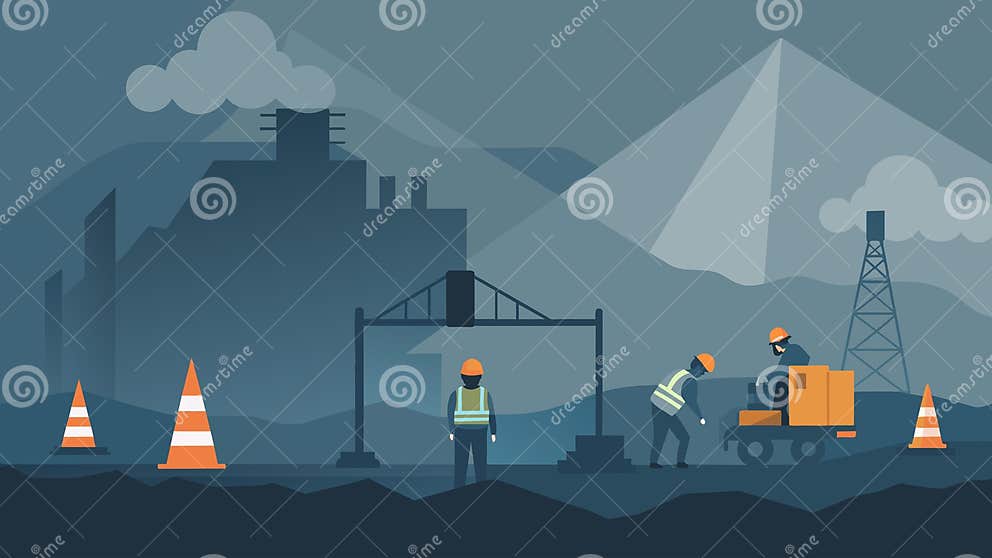 Heavy Fog Blankets the Construction Site Causing Workers To Use Extra ...