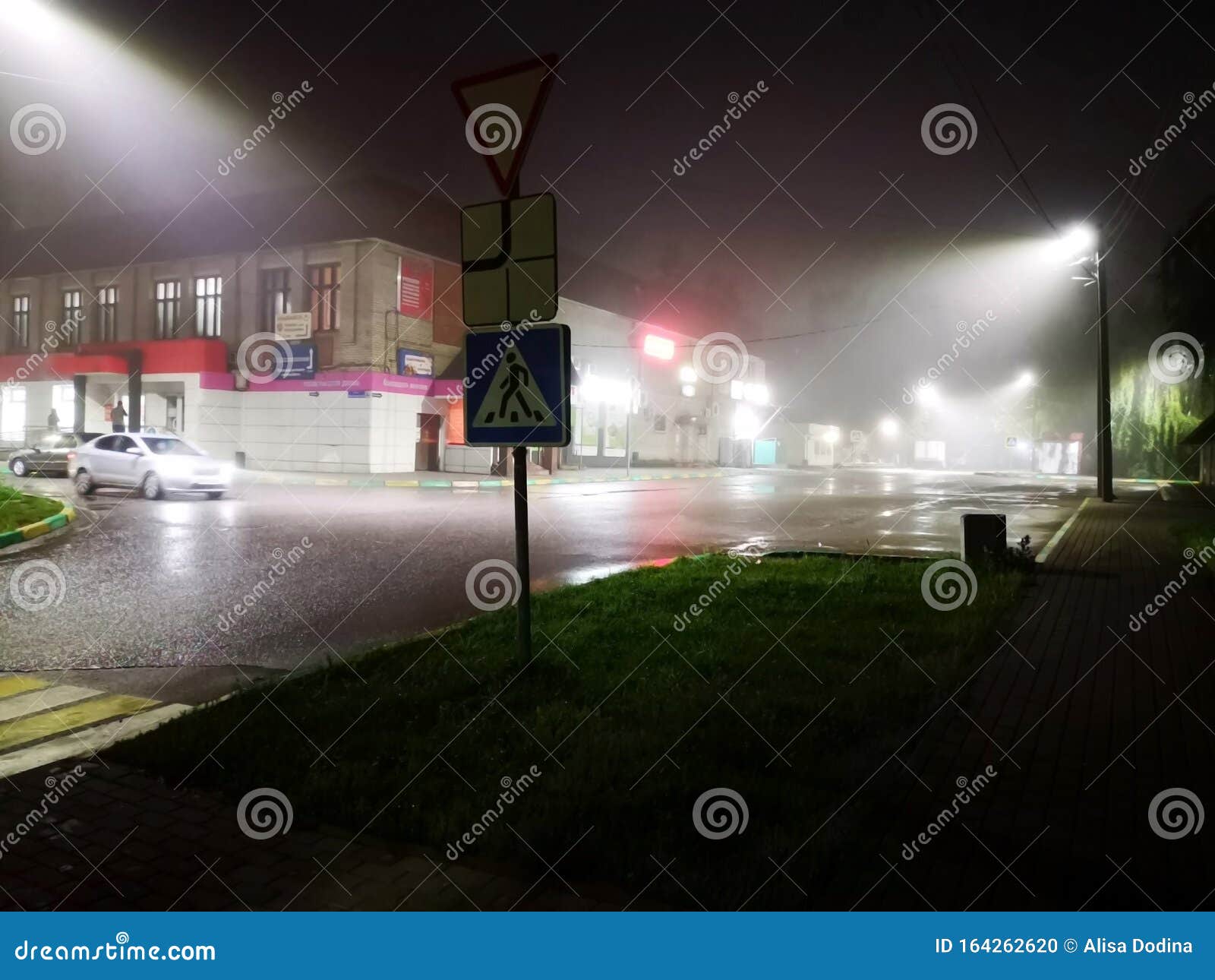 Heavy Fog in the Night Street Stock Photo - Image of outdoors, heavy ...