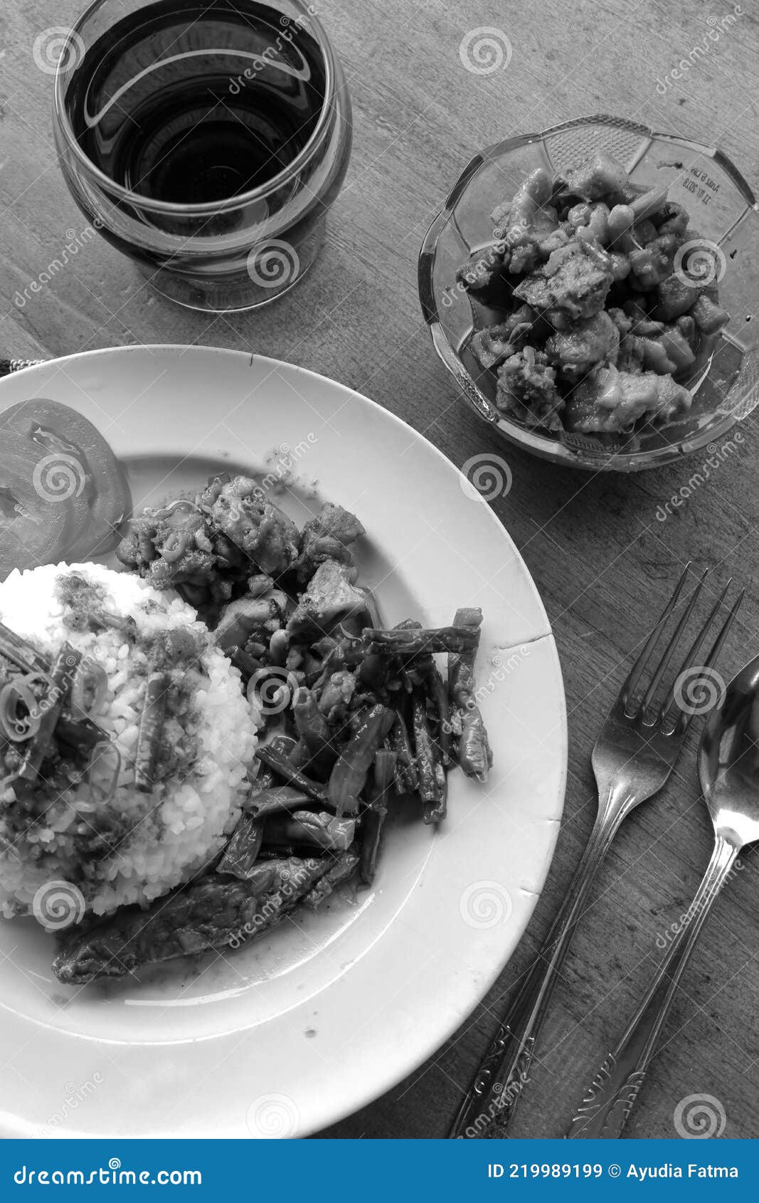 Heavy Food Photos Include Rice, Peanuts, Meat and Tea Stock Image ...