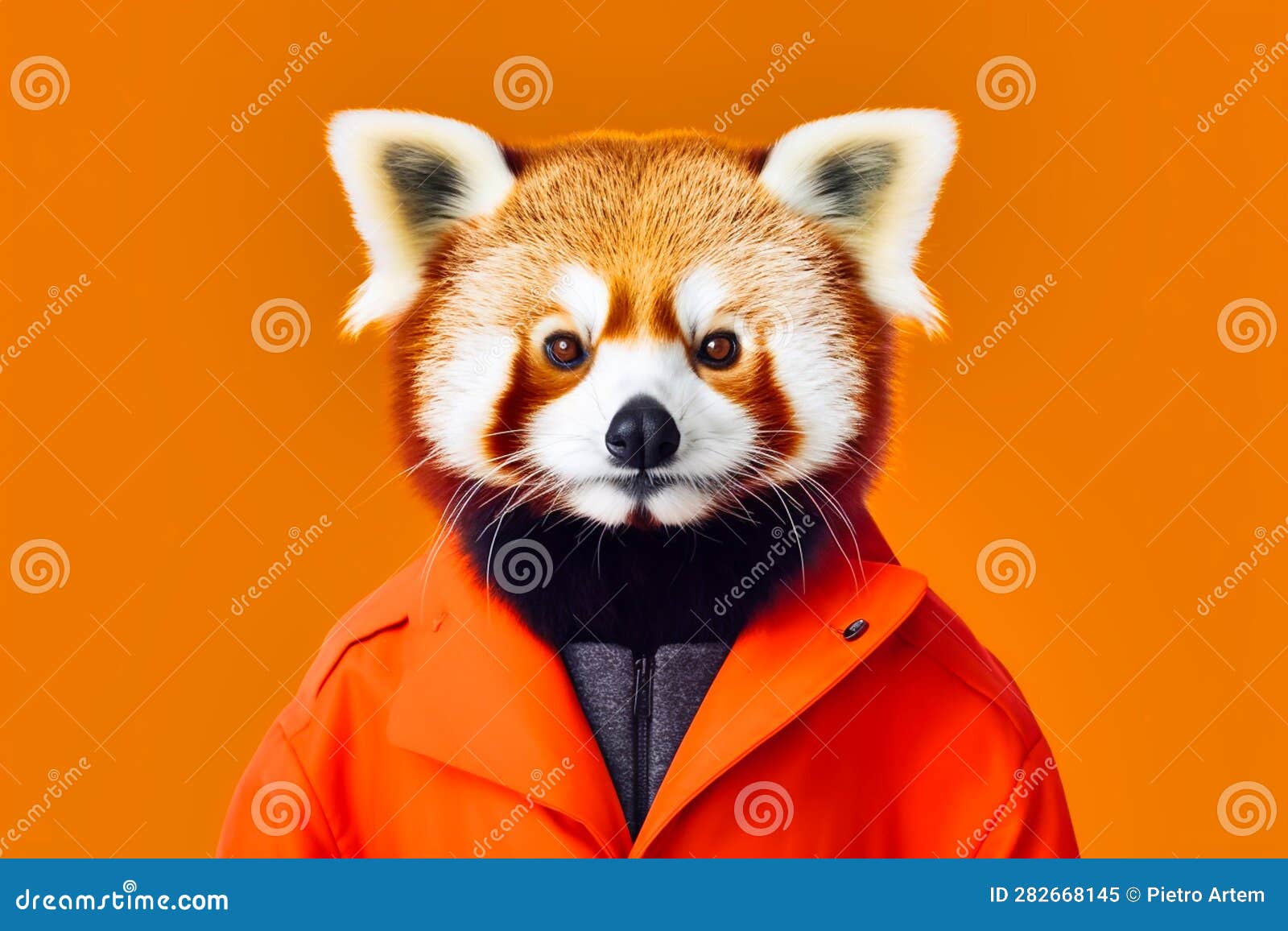 Heavy Fun Red Panda Anthropomorphic Bright Colors, Generative AI Stock ...