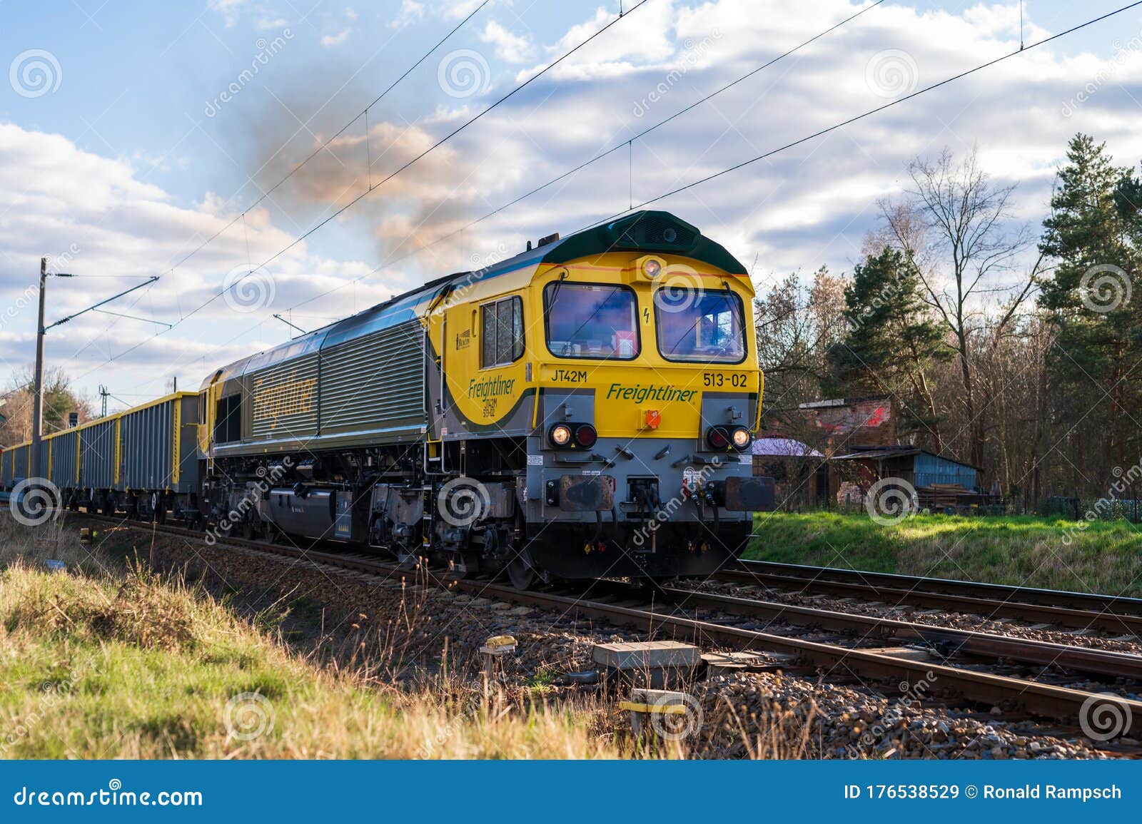 A Heavy Goods Train Travels through the Switch Area Editorial Stock ...