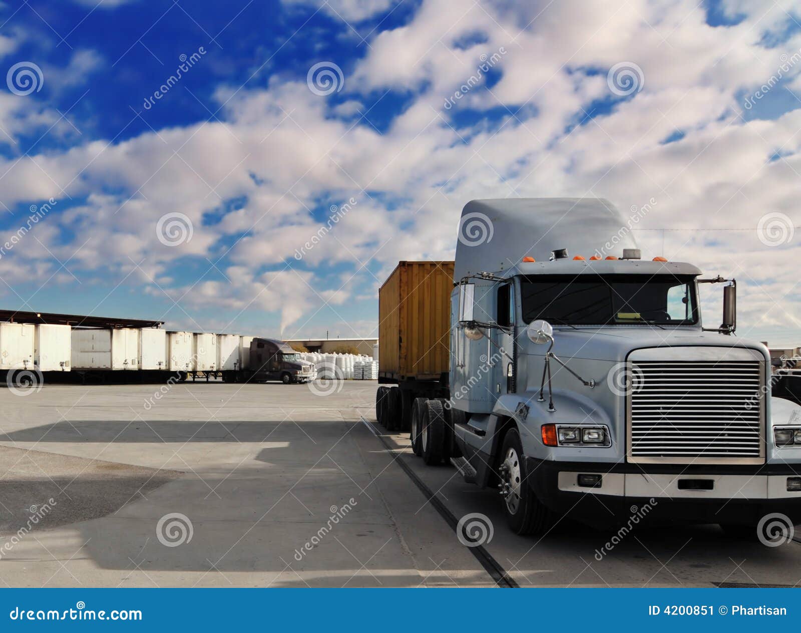 Heavy Goods Truck Leaving Loading Bay Stock Image - Image of bright ...