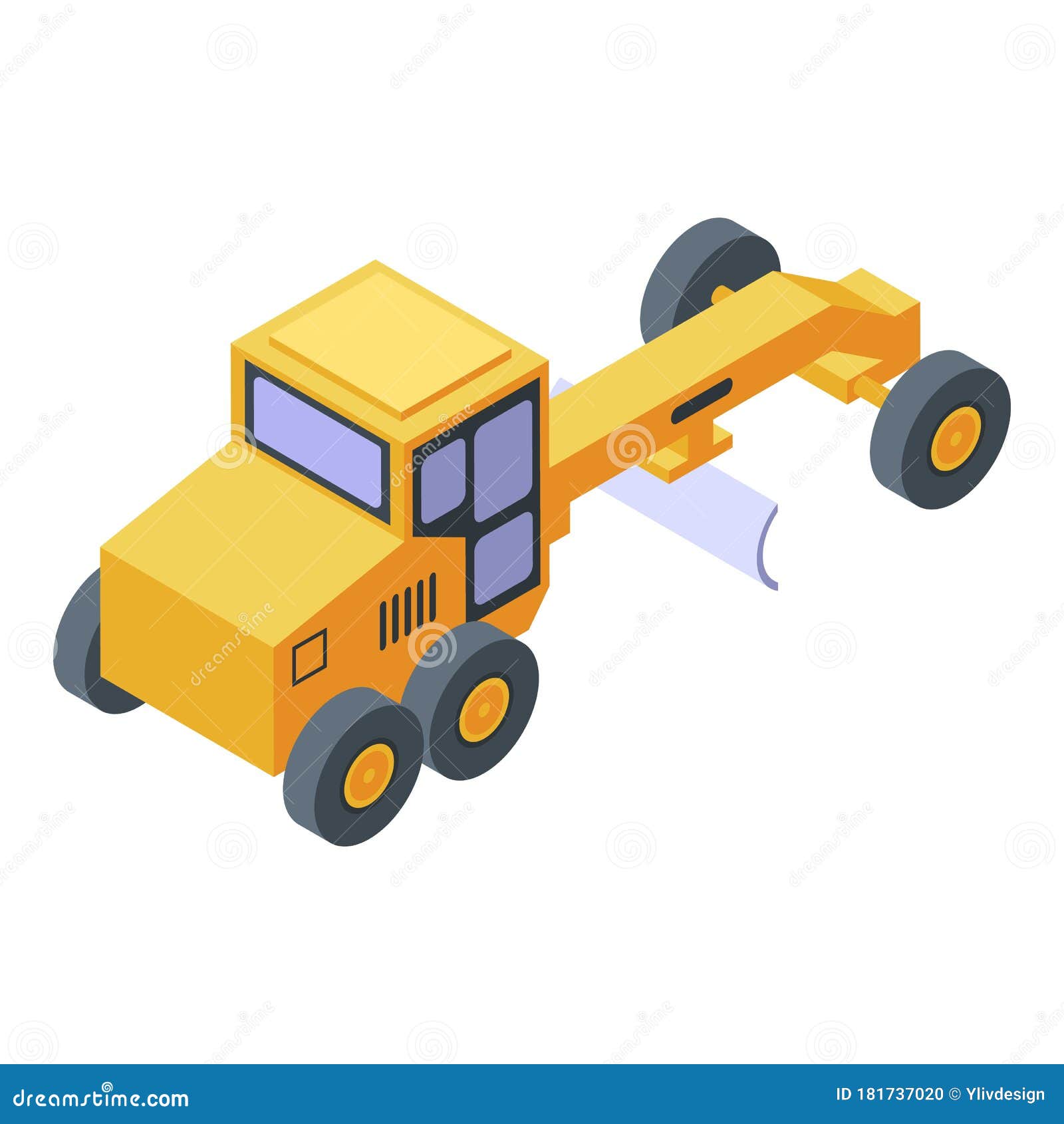 Grader Isometric Color Drawings Vector Illustration | CartoonDealer.com ...