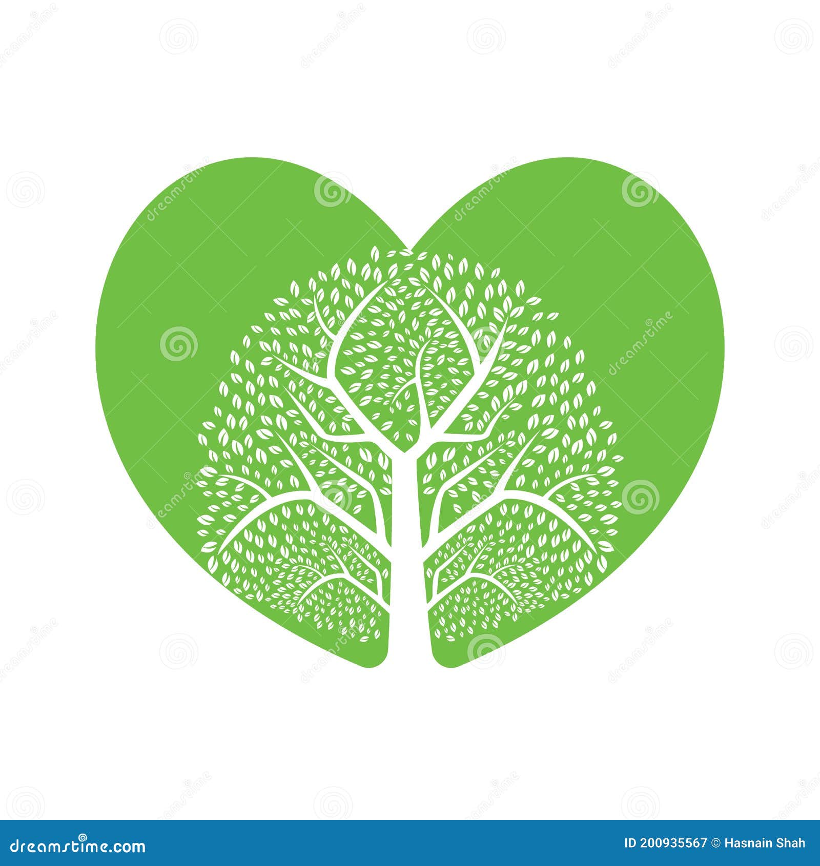 Heavy Green Tree Vector Template Design. Stock Vector - Illustration of ...