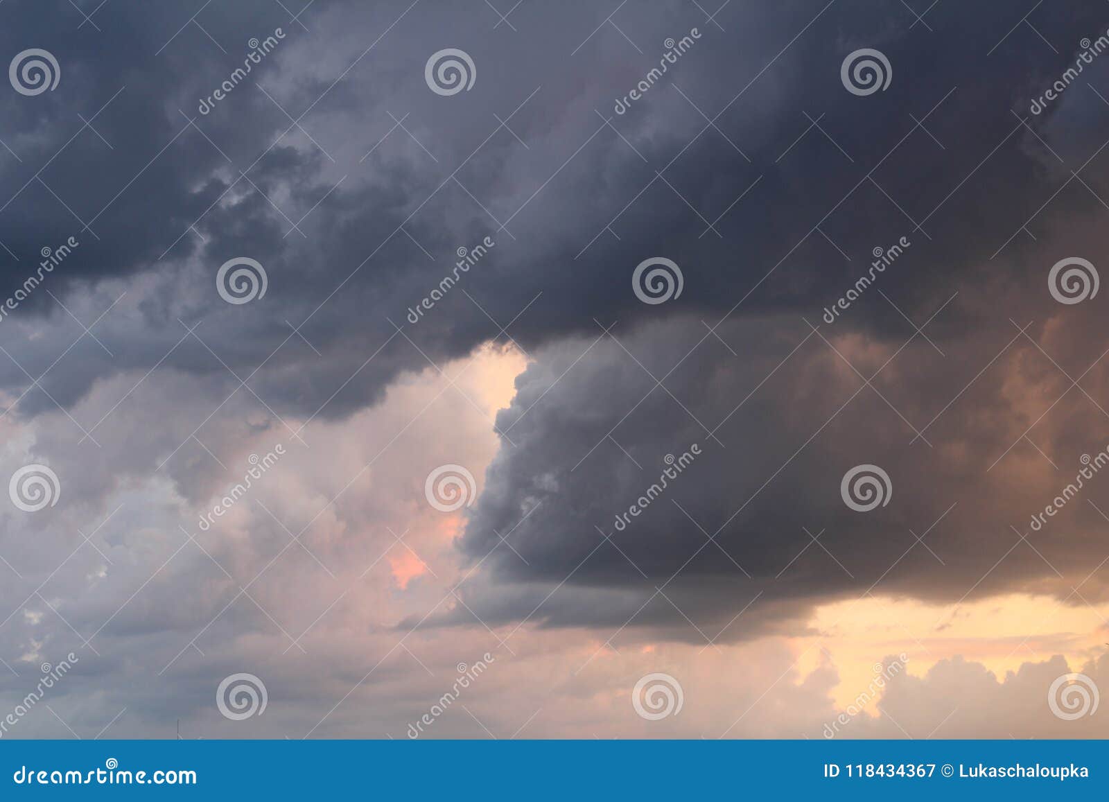 Heavy Grey Storm Clouds Texture with Orange Color Stock Image - Image ...
