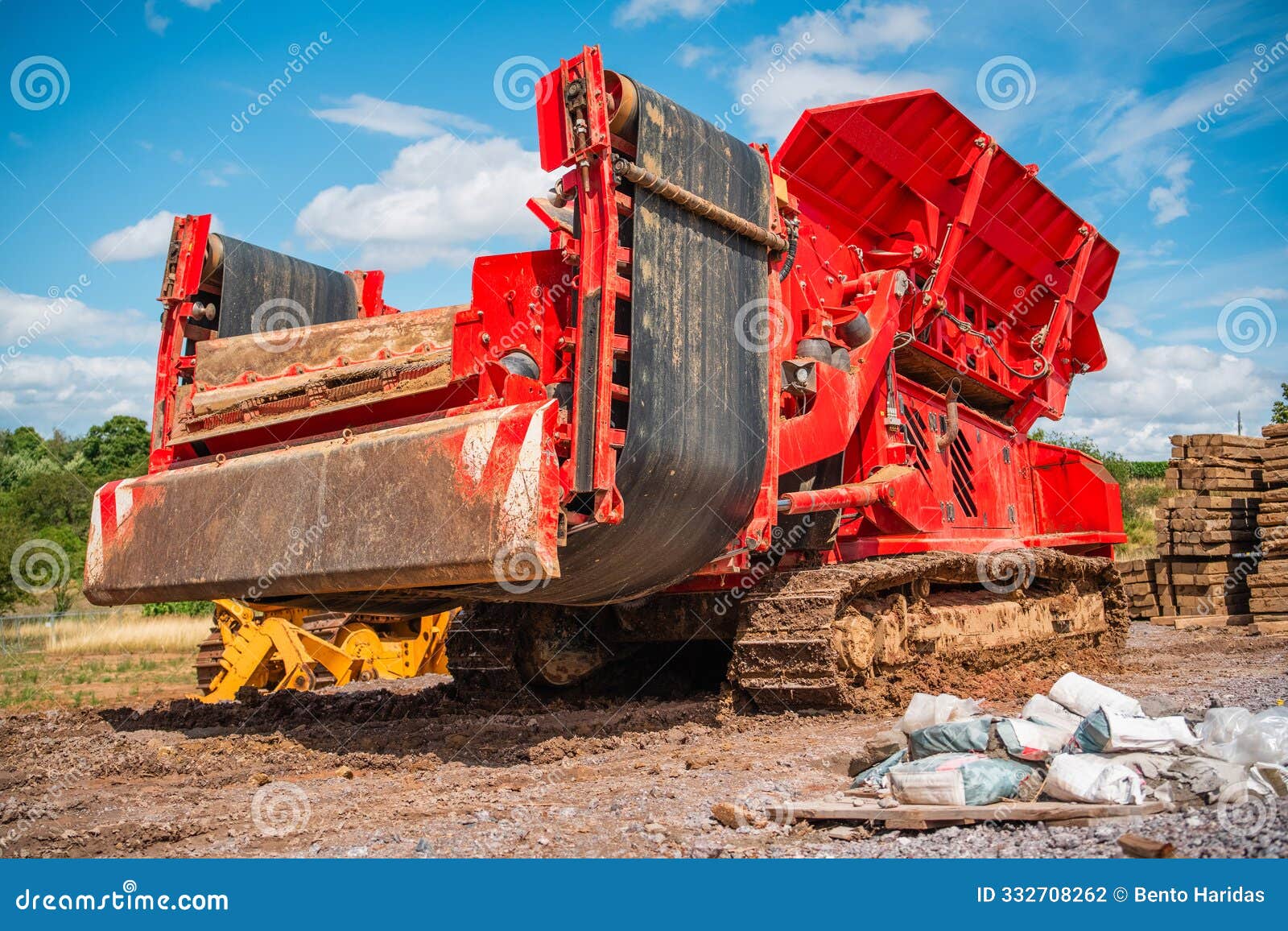 Heavy Grinder Utility Machine Vehicle on a Construction Site Stock ...