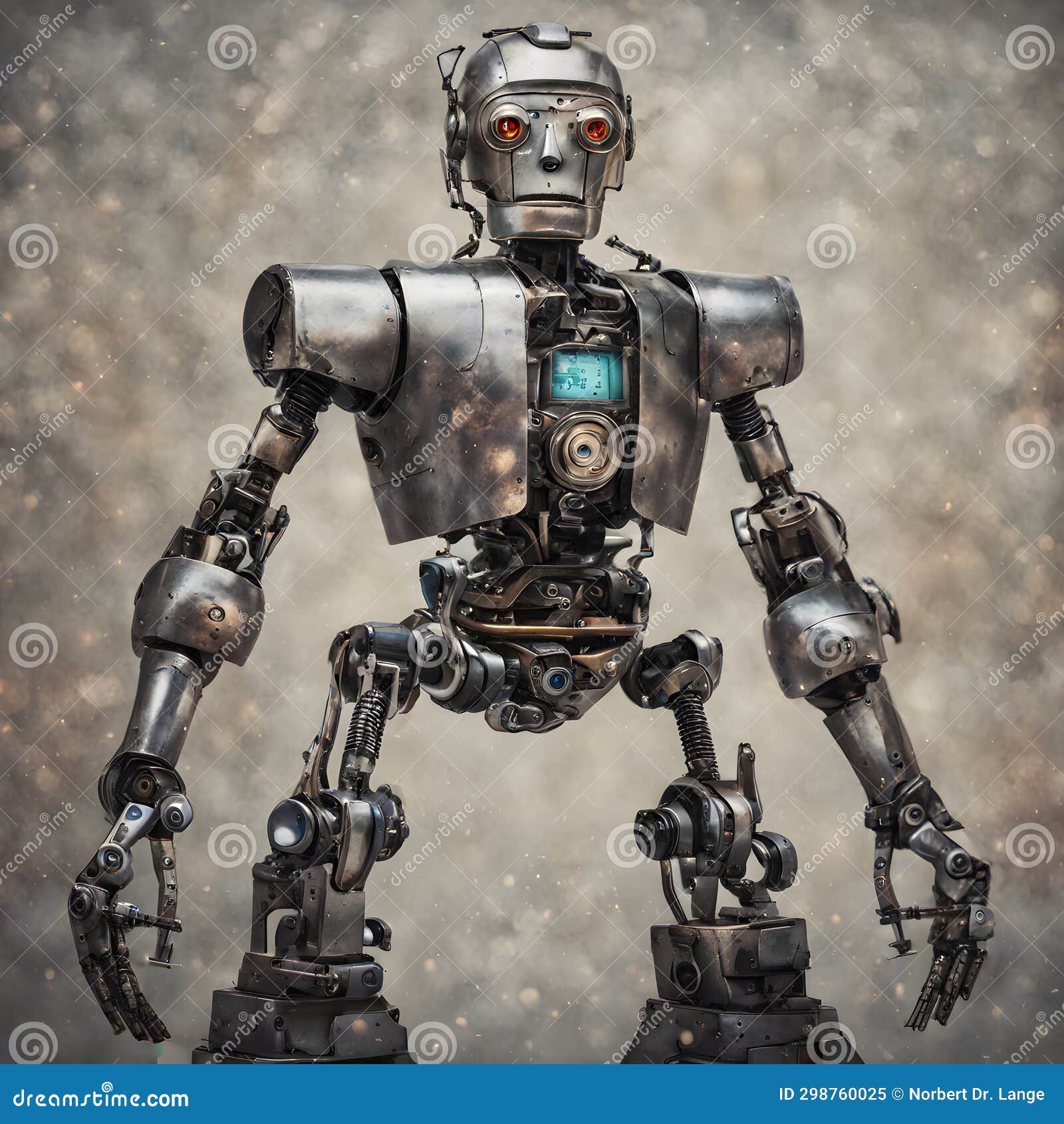Heavy Humanoid Robot, AI-generatet Stock Image - Image of steel, metal ...
