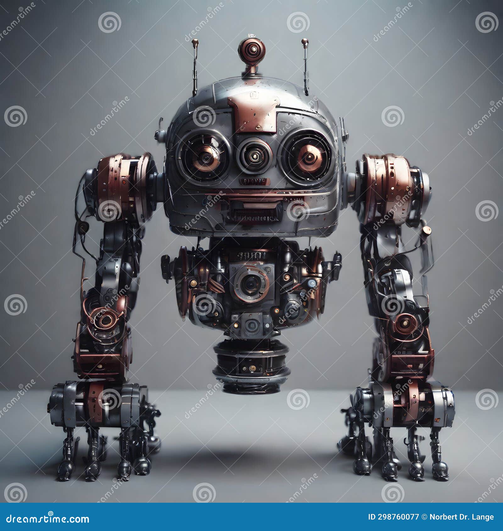 Heavy Humanoid Robot, AI-generatet Stock Image - Image of technique ...