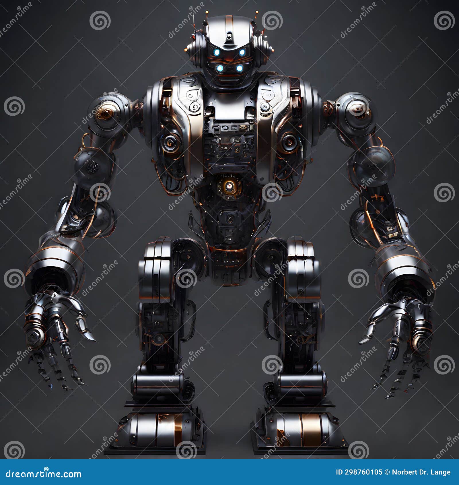 Heavy Humanoid Robot, AI-generatet Stock Image - Image of cameras ...