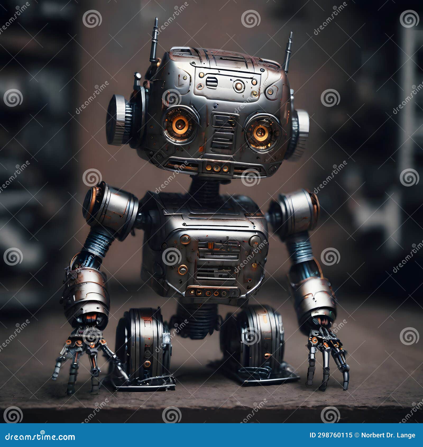 Heavy Humanoid Robot, AI-generatet Stock Image - Image of iron ...