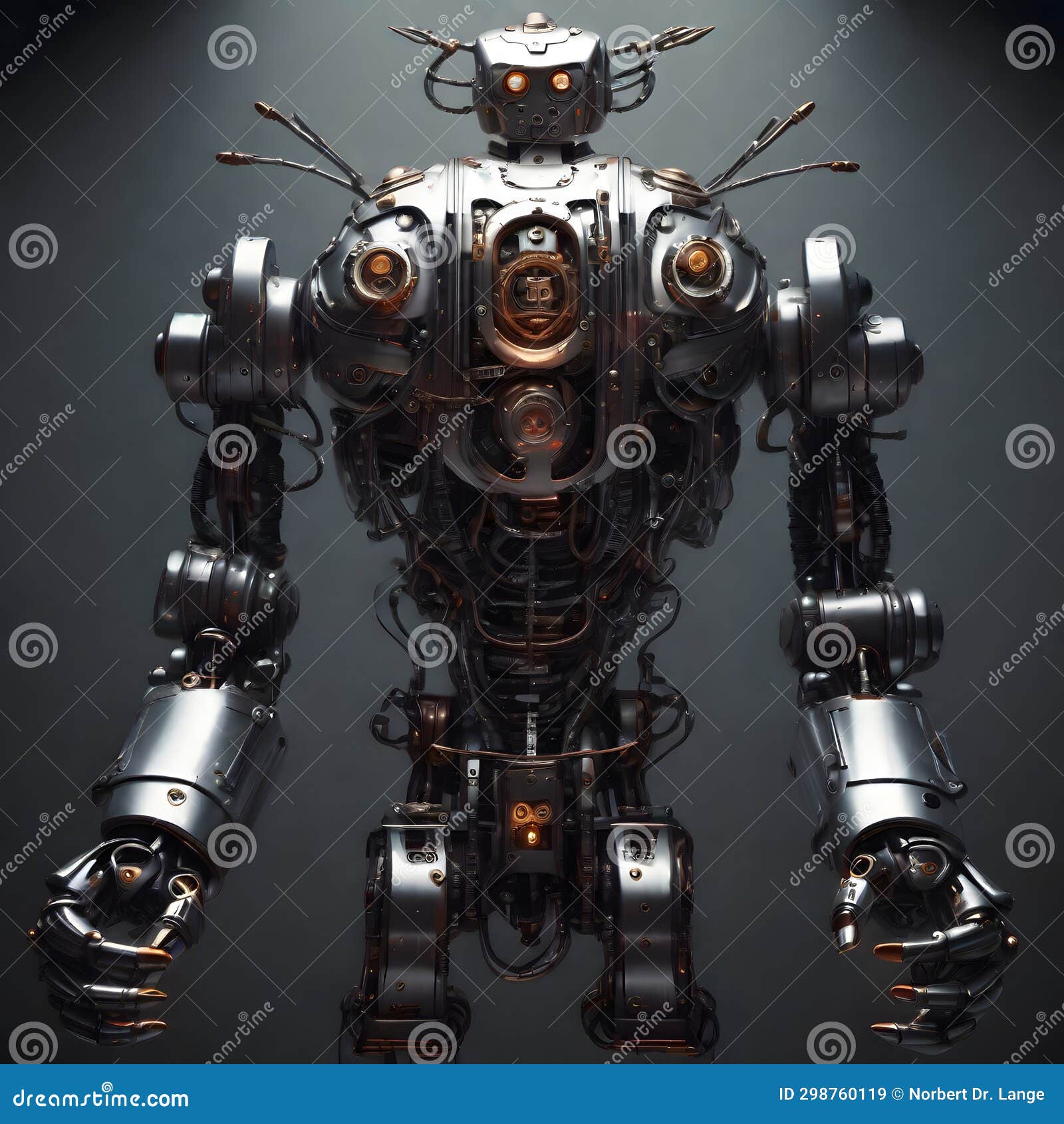Heavy Humanoid Robot, AI-generatet Stock Image - Image of sedate ...